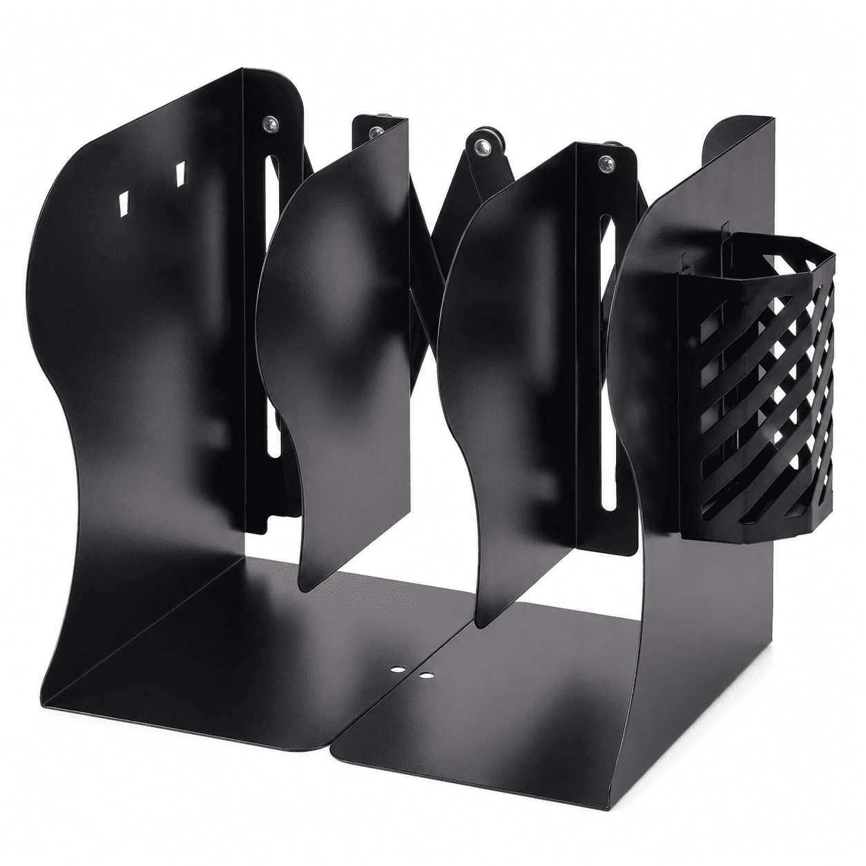 Adjustable Metal Bookends with Pen Holder for Books, Magazines ...