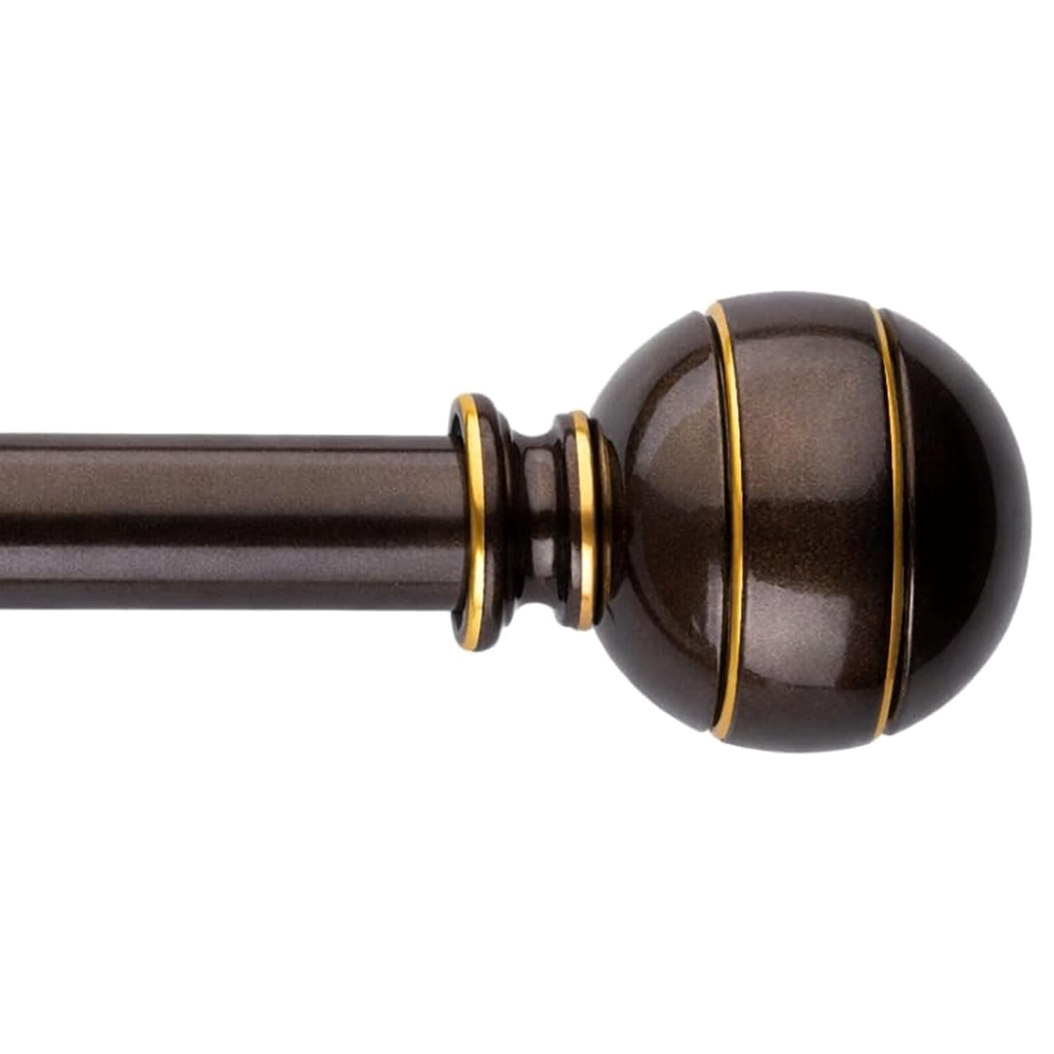 Adjustable Metal Curtain Rod 30-88 Inch Coffee Brushed Gold Decorative ...