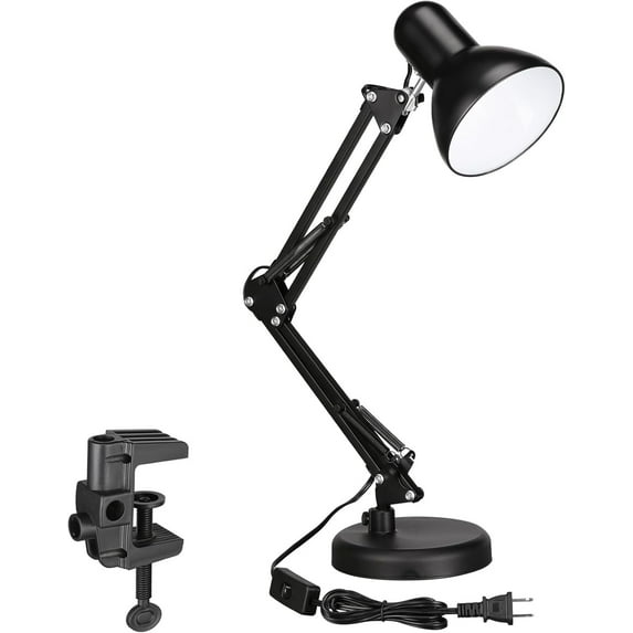 Adjustable Metal Swing Arm Desk Lamp - 18 Inch Multi-Joint Architect ...