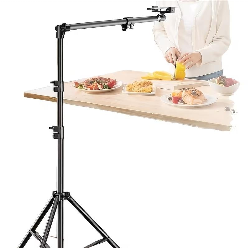 Adjustable Metal Floor Phone Tripod Stand with Extendable Arm, Heavy ...