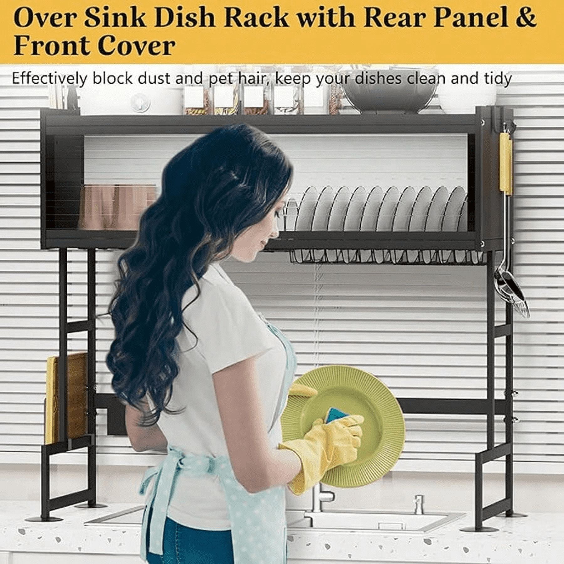 Adjustable Metal Kitchen Storage Shelf, - Expandable Sink Storage Shelf ...