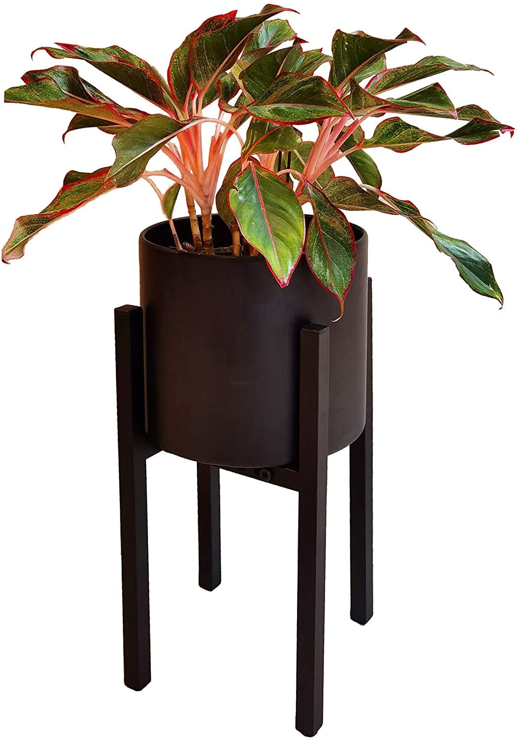 Adjustable Metal Plant Stand, Black, Quick-Adjust Planter Pot Interior ...