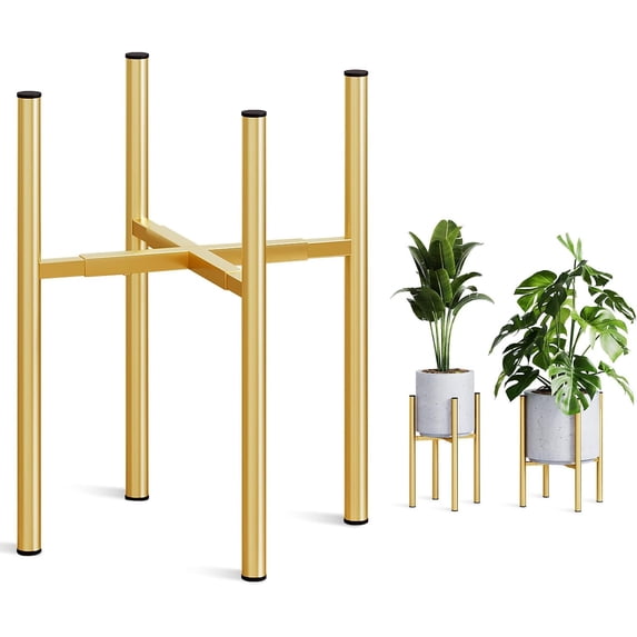Adjustable Metal Plant Stand Indoor, 8 to 14 Inch Pots Mid Century ...