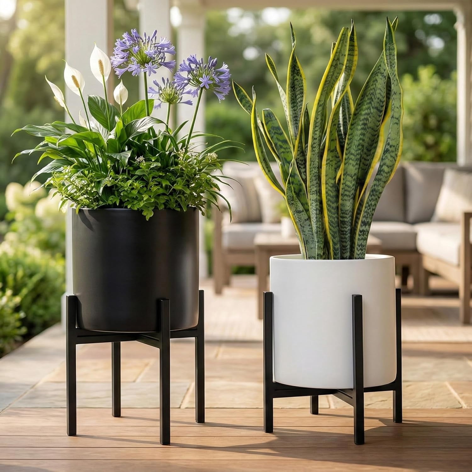 Adjustable Metal Plant Stand, Indoor & Outdoor Fits 10-16 Inch Plant ...