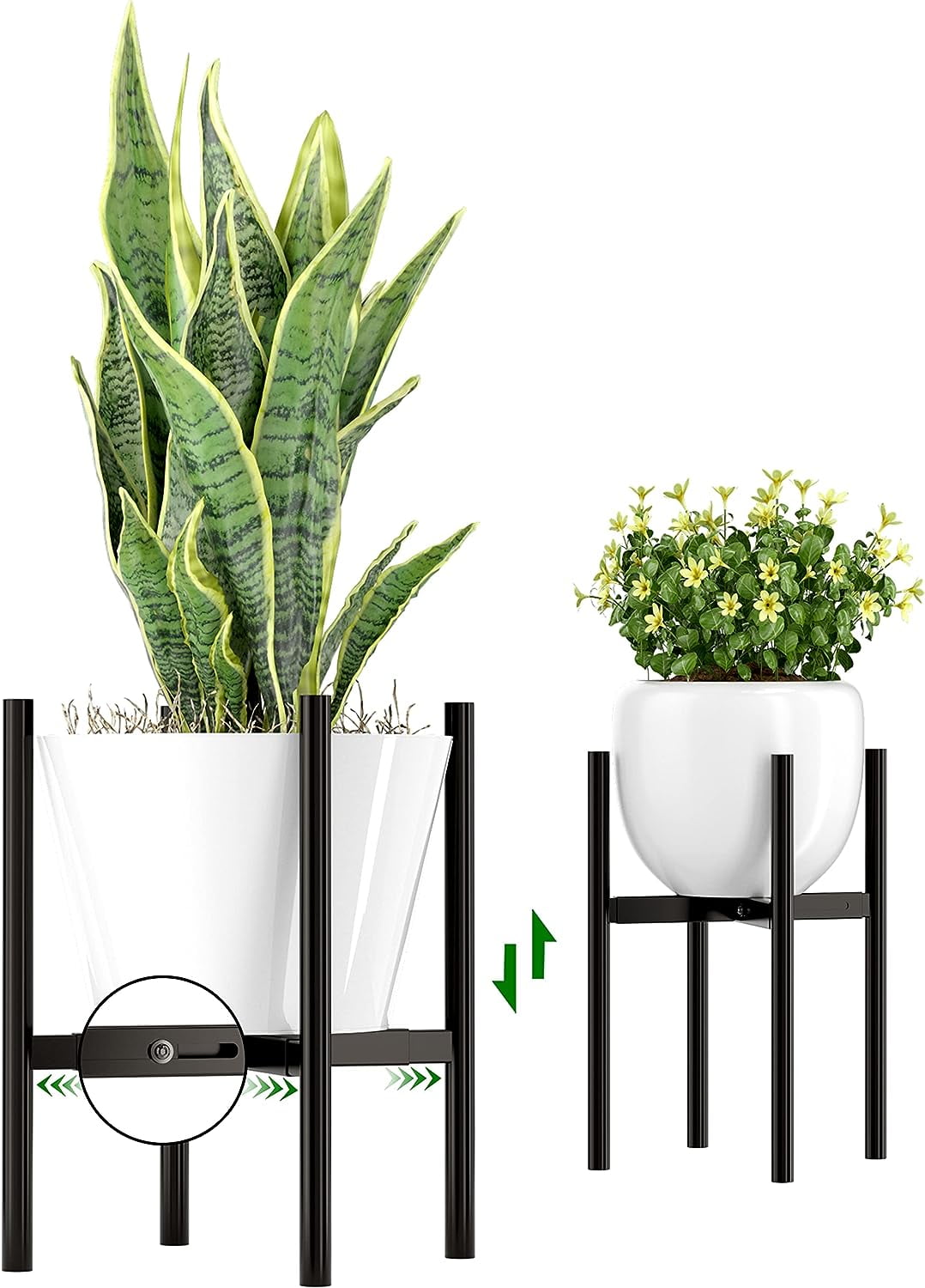 Adjustable Metal Planter Holder for Indoor/Outdoor, Fits 8-12.5in Pots ...