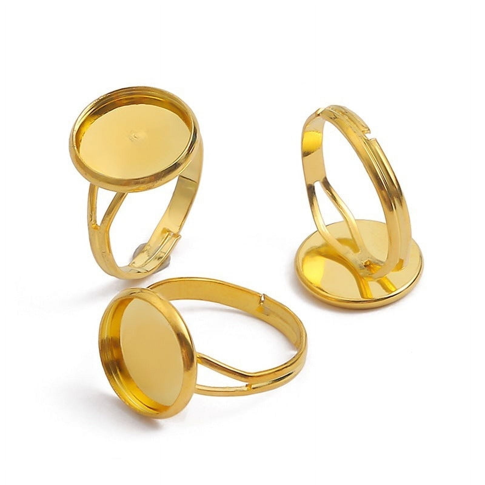 Adjustable Metal Ring Base for Inlaid Rings, Hemisphere Time Treasure ...