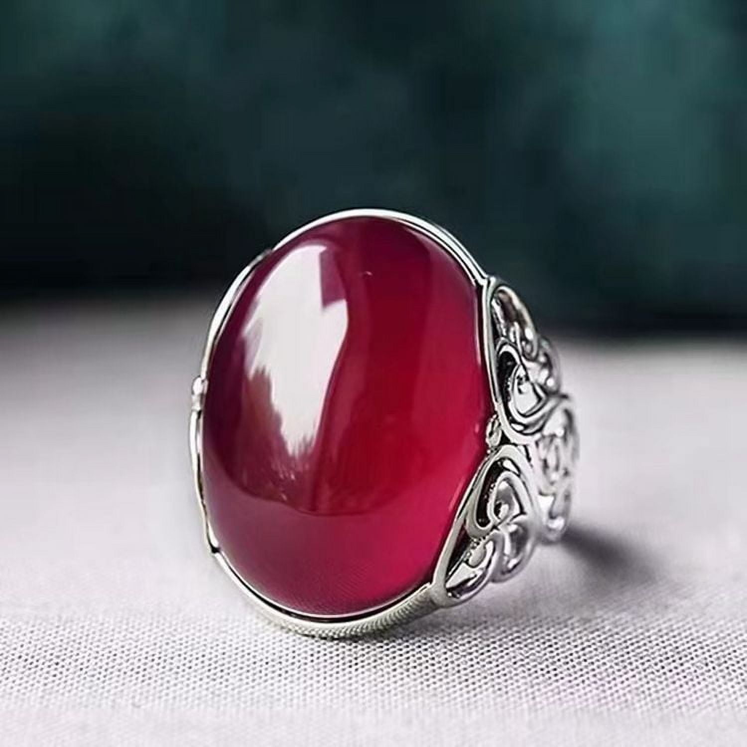 Adjustable Metal Ring with Emerald Gemstone: Elegant Fashion Statement ...