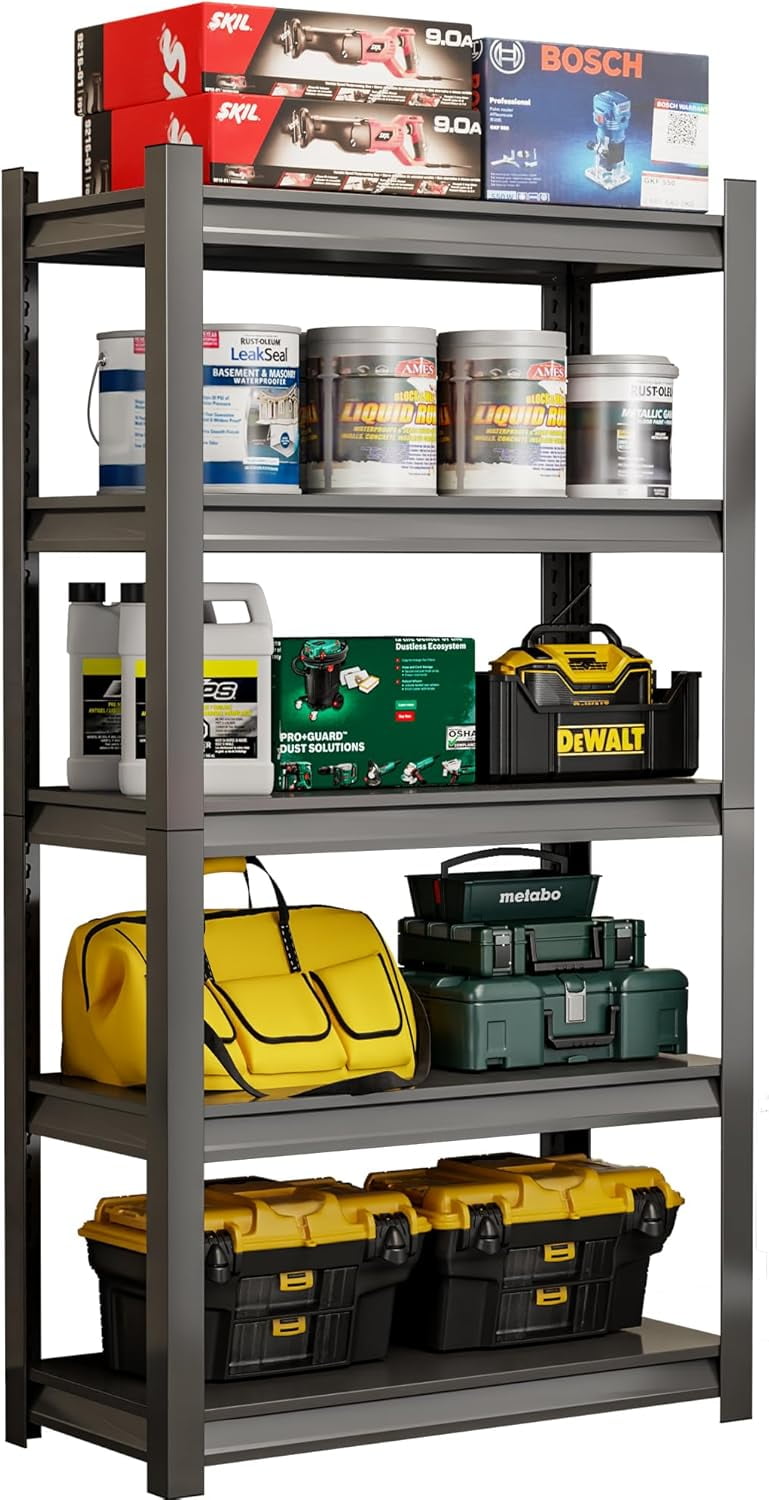 Adjustable Metal Shelving Heavy Duty, Storage Units, Tiered for Garage ...