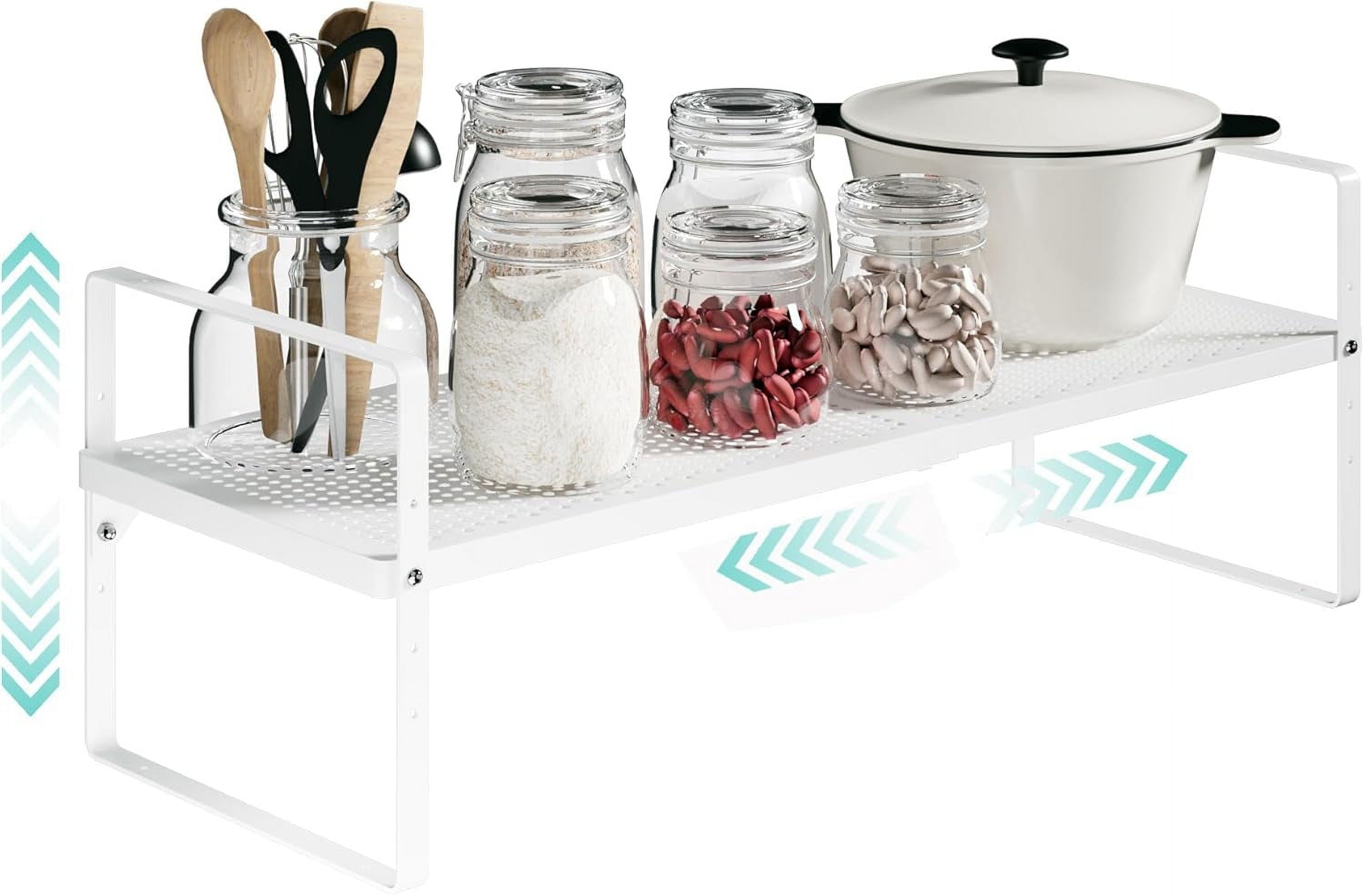 Adjustable Metal Spice Rack Organizer, Expandable Cabinet Countertop ...