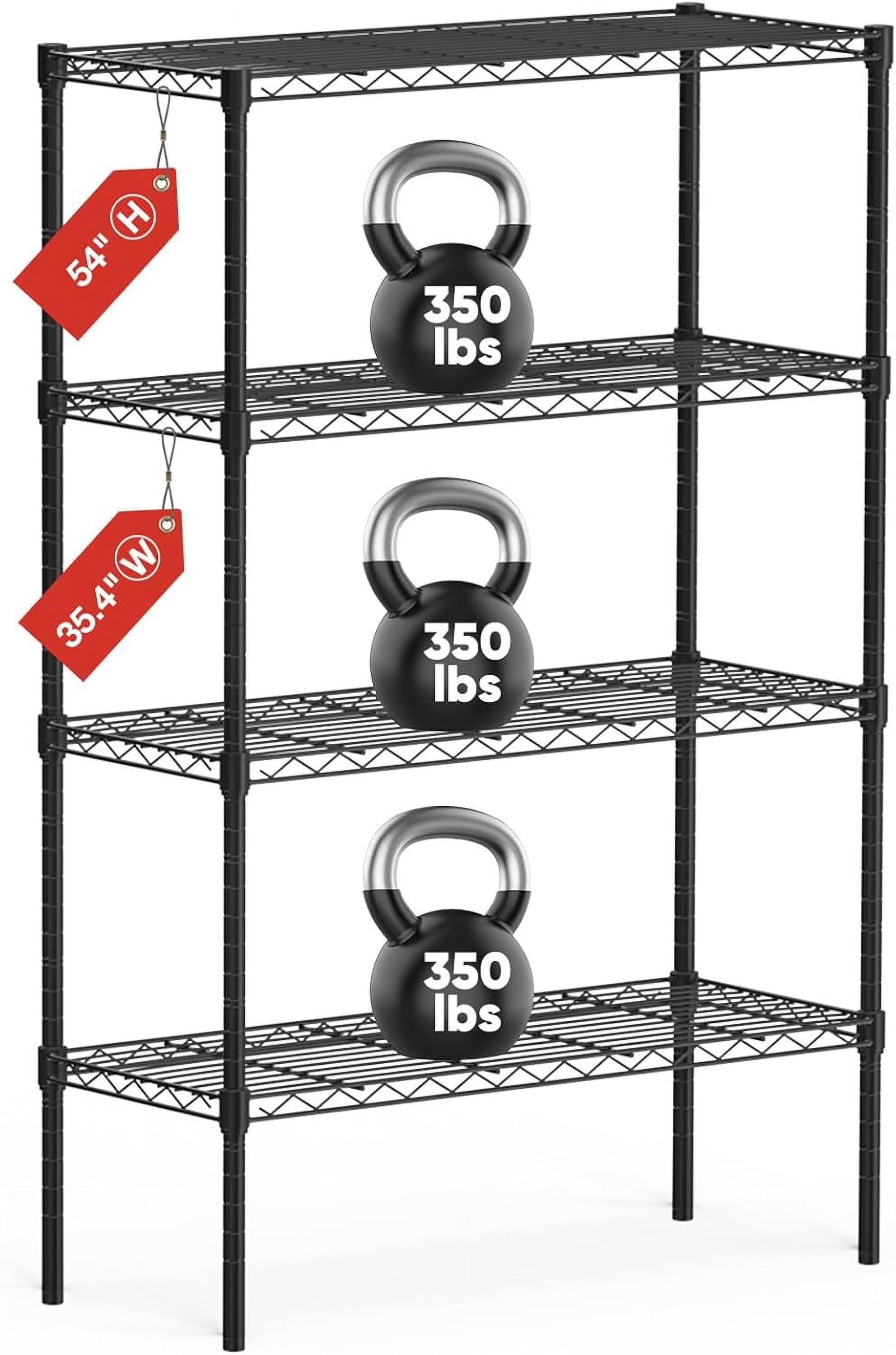 Adjustable Metal Wire Racks, 4-Tier Storage Shelving Unit Heavy Duty ...
