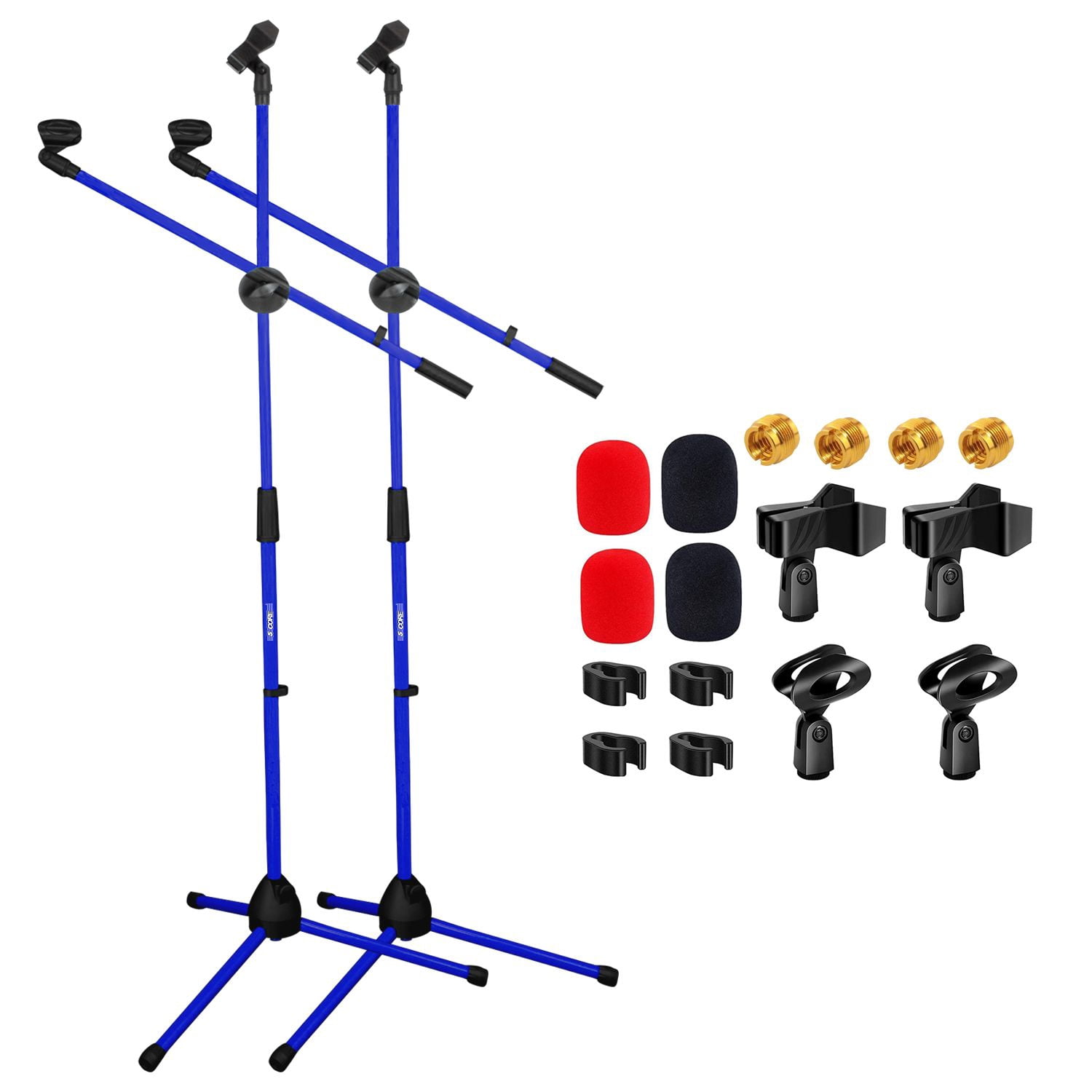 Adjustable Microphone Stand Tripod with Telescoping Boom Arm, Dual Mic ...