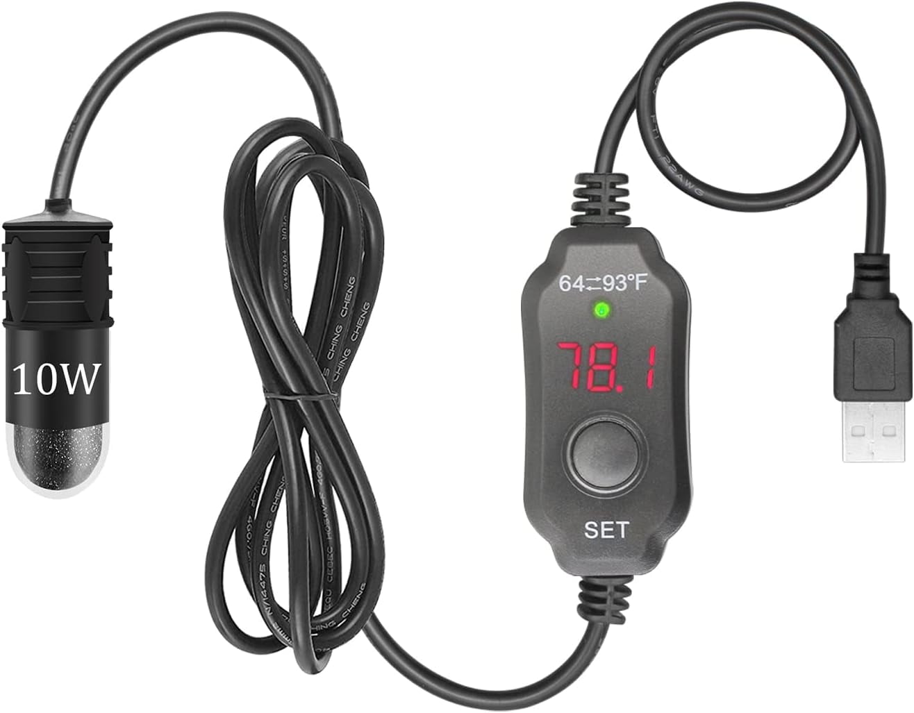 Adjustable Mini Aquarium Heater 0.5/1/2/3 Gallon Submersible Small Fish ...