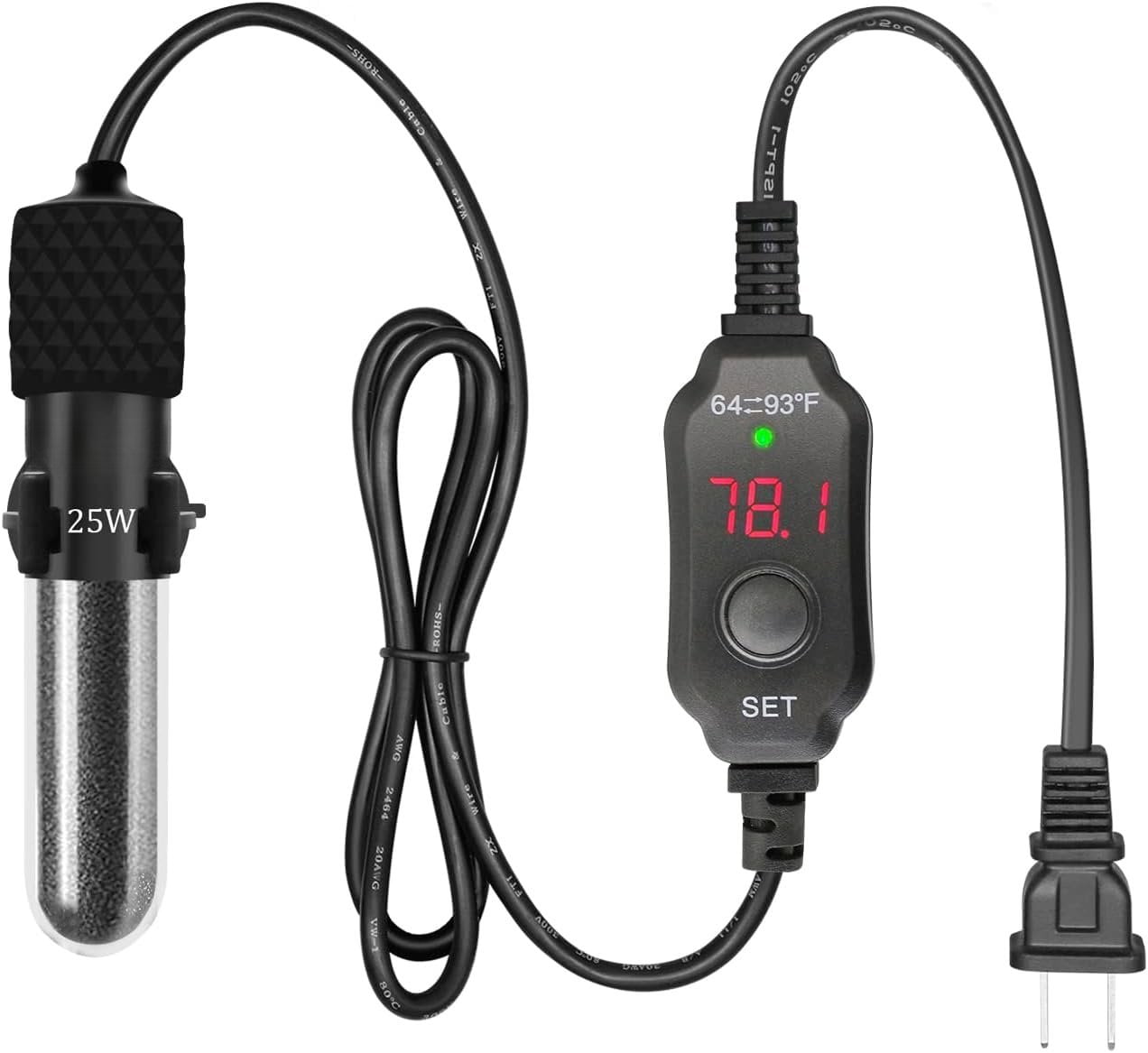 Adjustable Mini Aquarium Heater3-5 Gallons Submersible Small Fish Tank ...