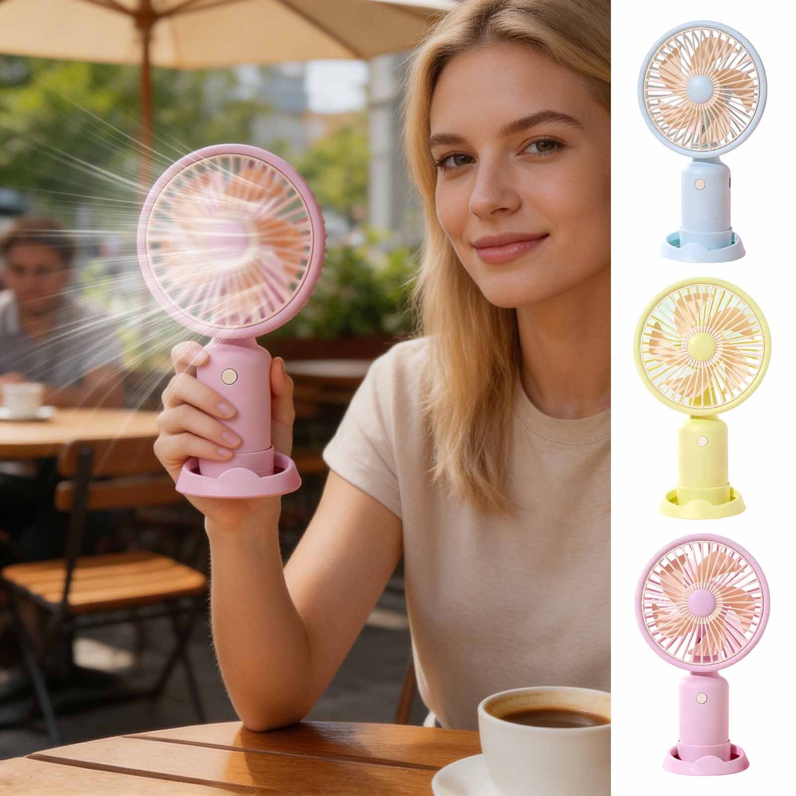 Adjustable Mini Handheld Rechargeable Portable Fans, Compact Desktop ...