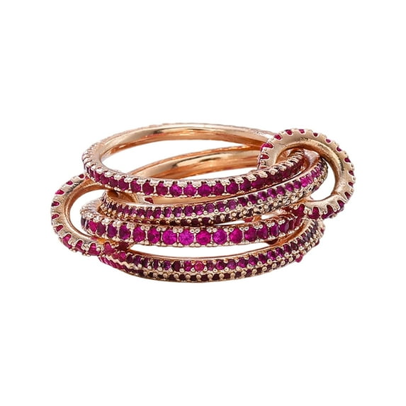 Adjustable Mixed Metal Stacking Rings For Women Colorful Cubic Zirconia ...