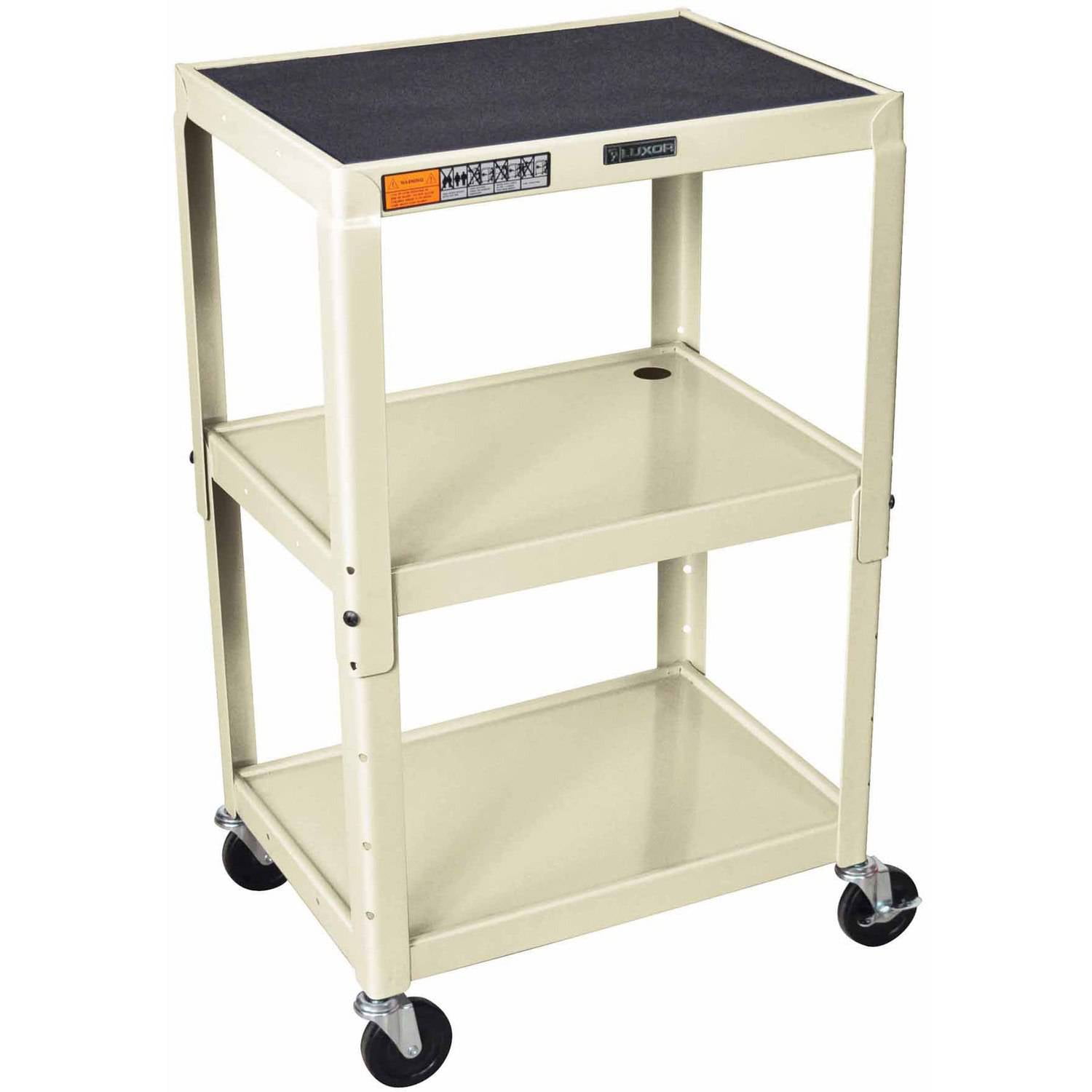 Adjustable Mobile AV Cart in Putty - Walmart.com