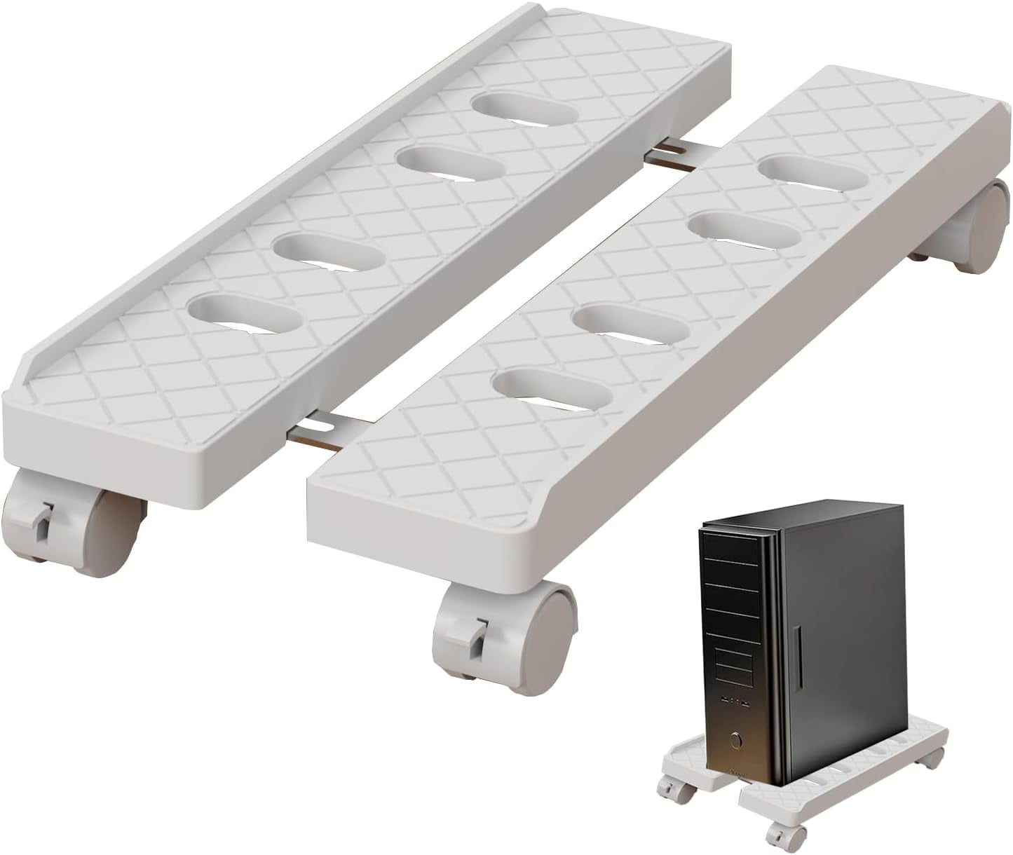 Adjustable Mobile CPU Stand, Ventilated Computer Tower Stand with 4 ...