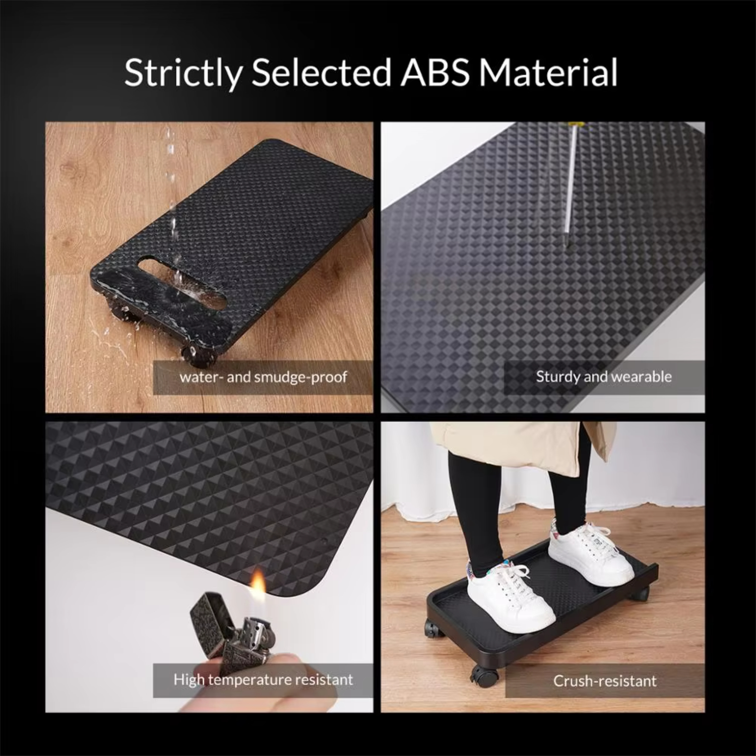 Adjustable Mobile Computer Tower Stand with Locking Caster Wheels for ...