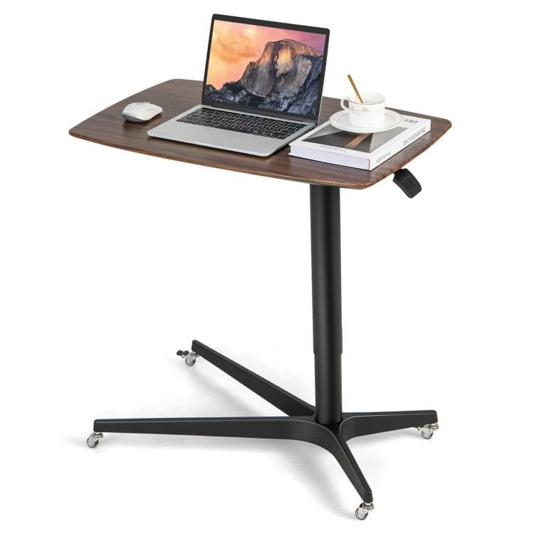Adjustable Mobile Standing Desk Large TV Tray Table with Lockable ...