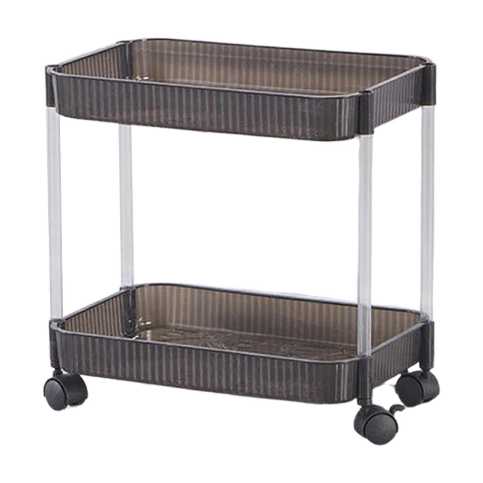 Adjustable Mobile Storage Cart with Wheels - 3-Tier Rolling Shelving ...