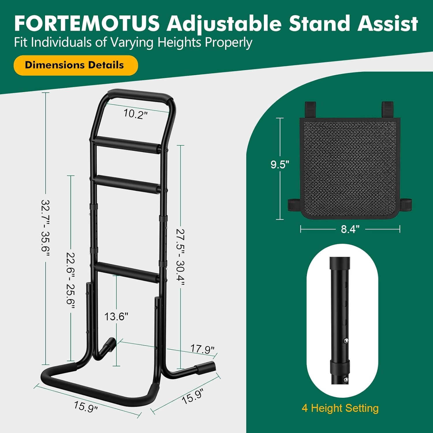 Adjustable Mobility Aid with Anti-Slip Feet for Elderly - Portable ...
