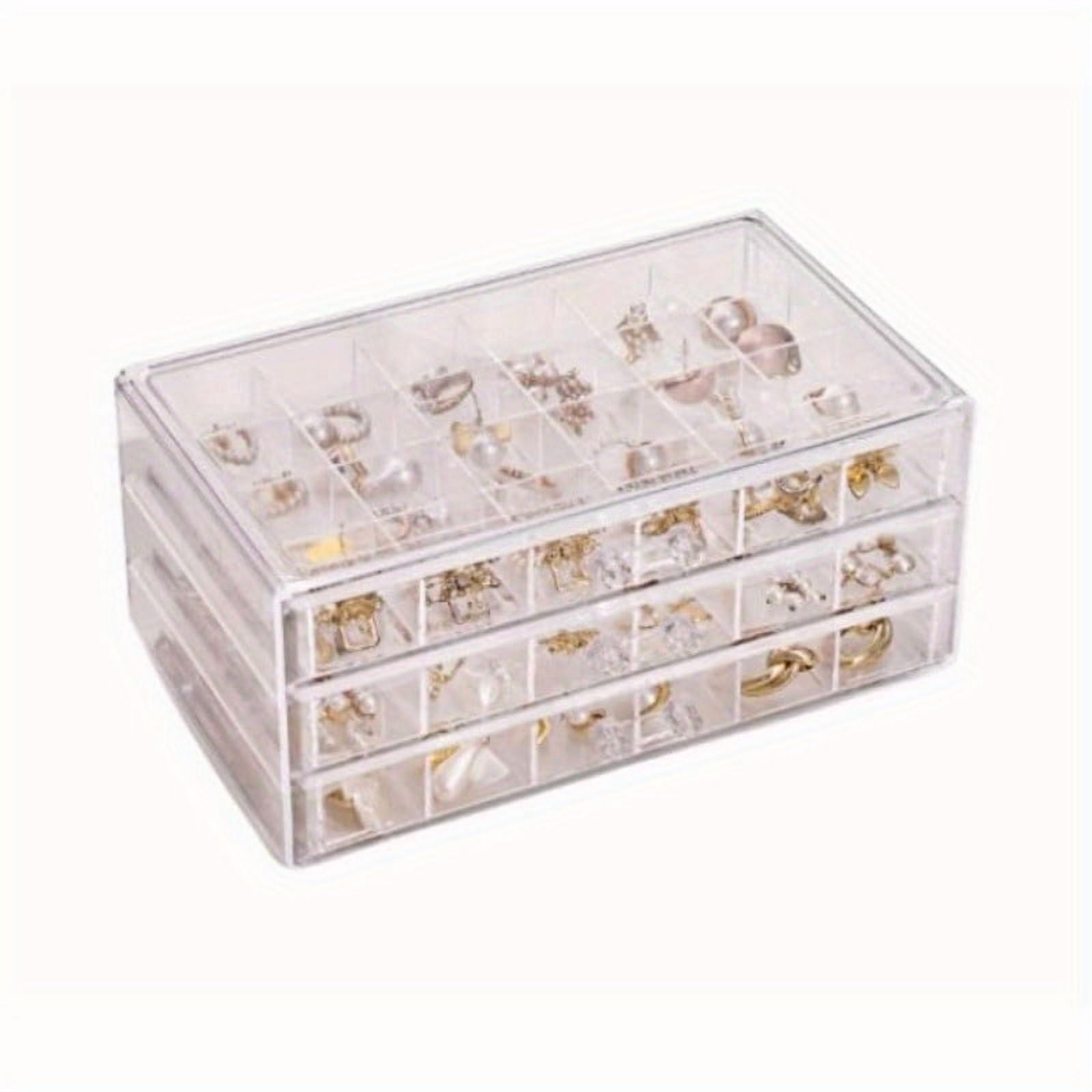 Adjustable Modern Jewelry Organizer Box - Plastic Tabletop Storage with ...