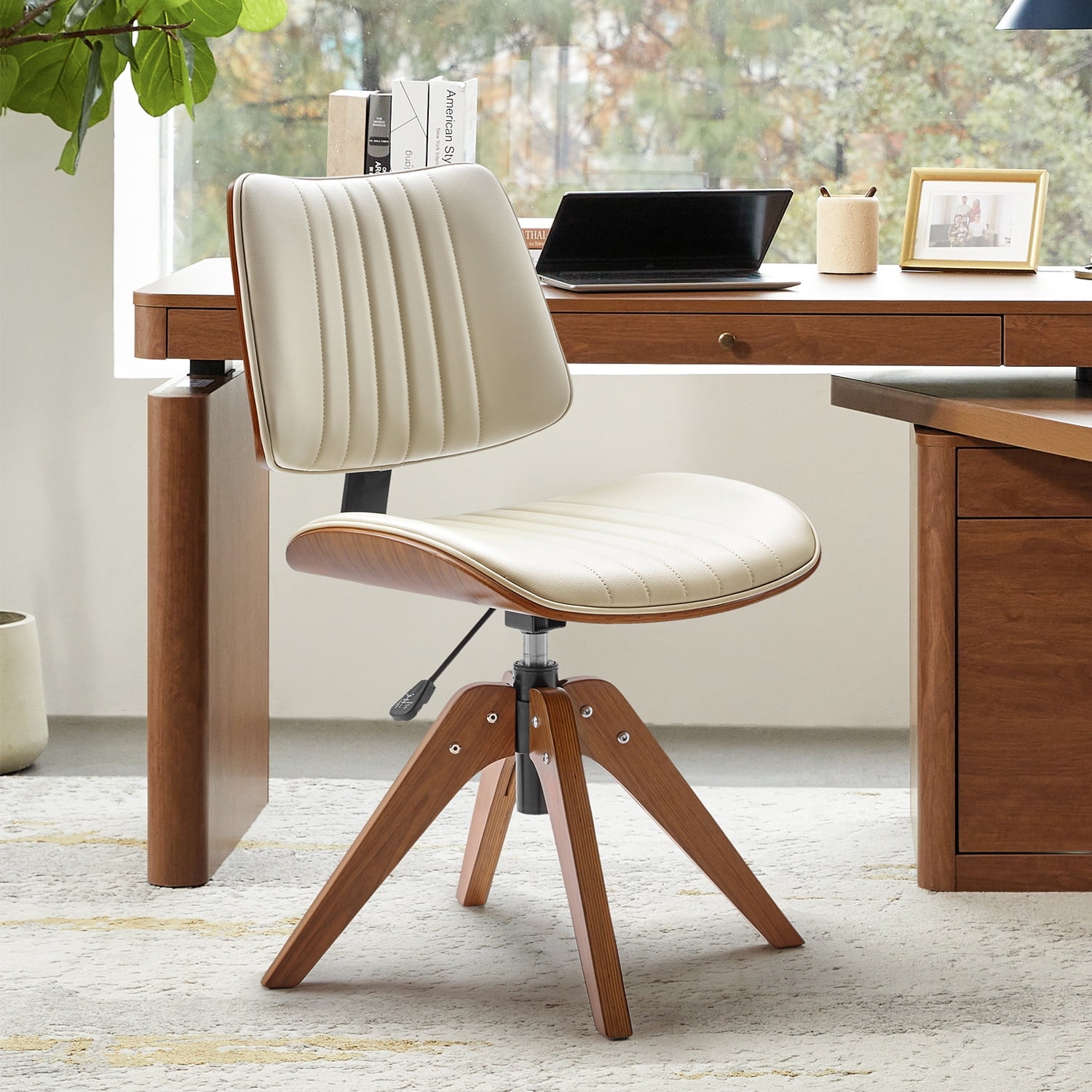 Adjustable Modern Swivel Leather Desk Task Chair Criss Cross for Makeup ...
