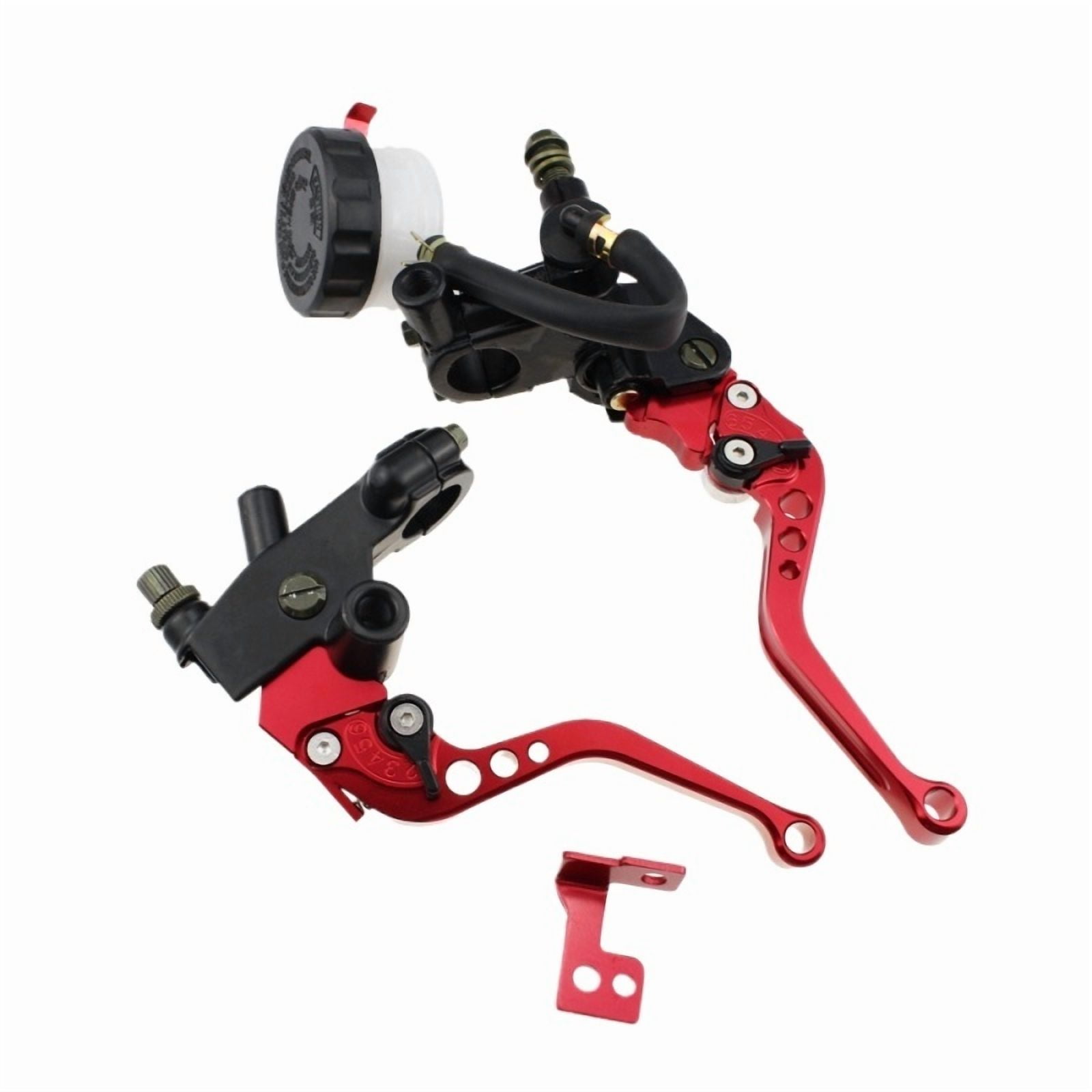 Adjustable Motorcycle Brake Clutch Levers Master Cylinder Reservoir Set ...