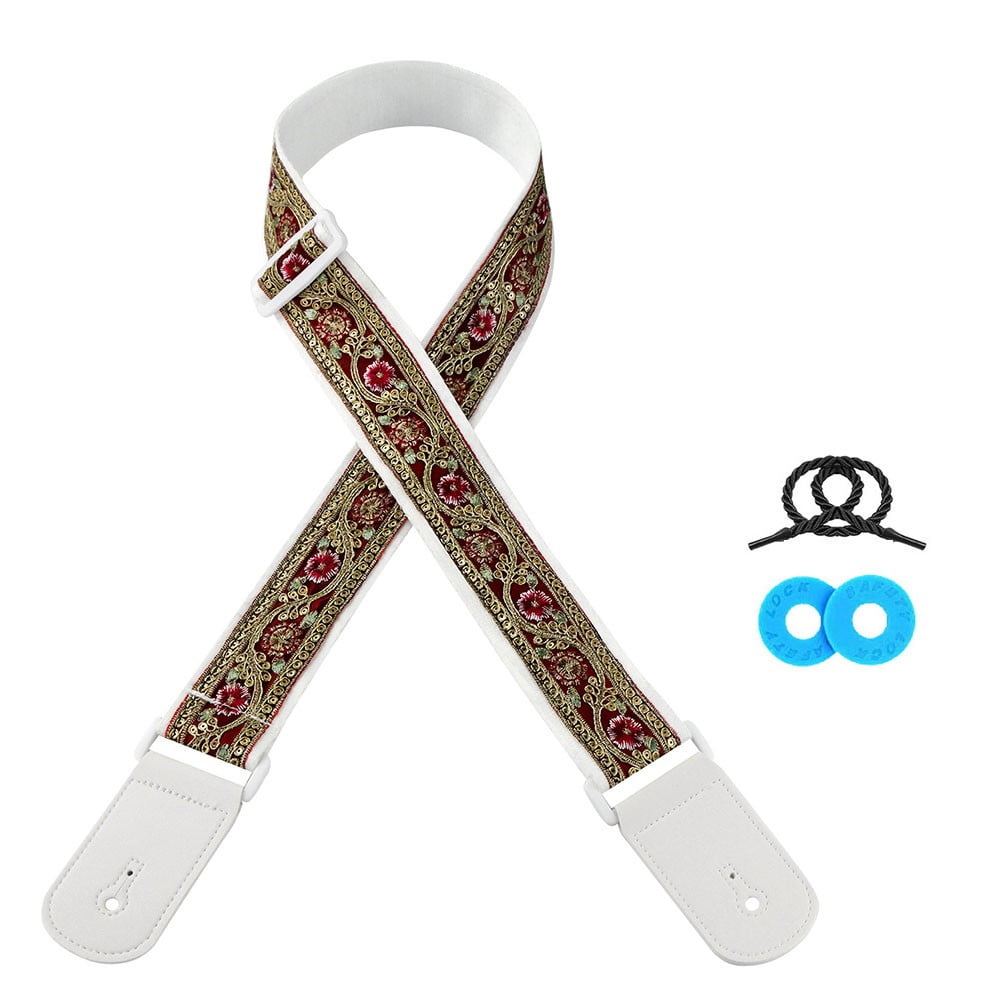 Adjustable Multicolor Guitar Strap with Strap Locks for Acoustic and ...