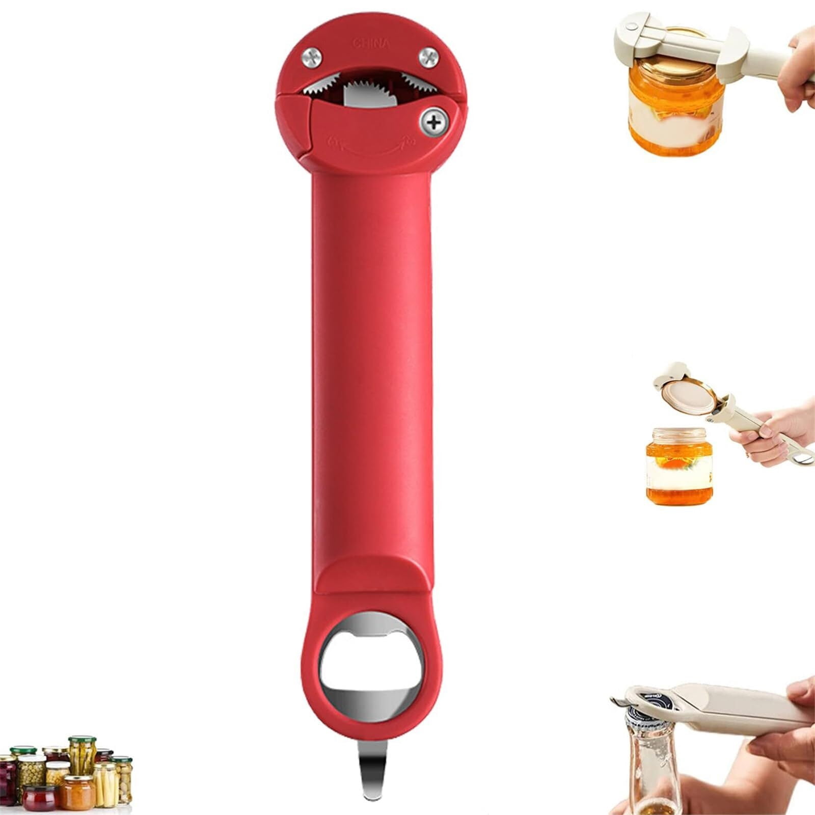 Adjustable Multifunctional Jar & Can Opener Magnetic Lid Gripper for ...
