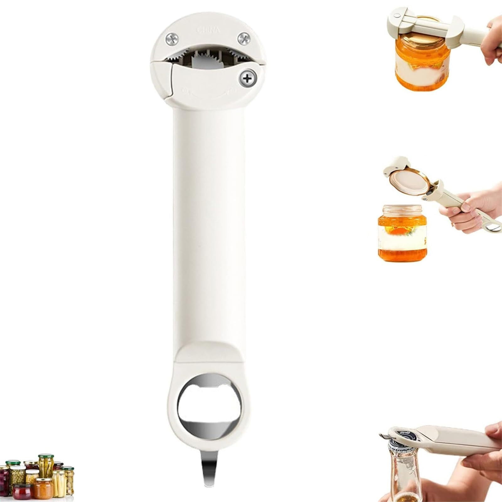 Adjustable Multifunctional Jar & Can Opener Magnetic Lid Gripper for ...