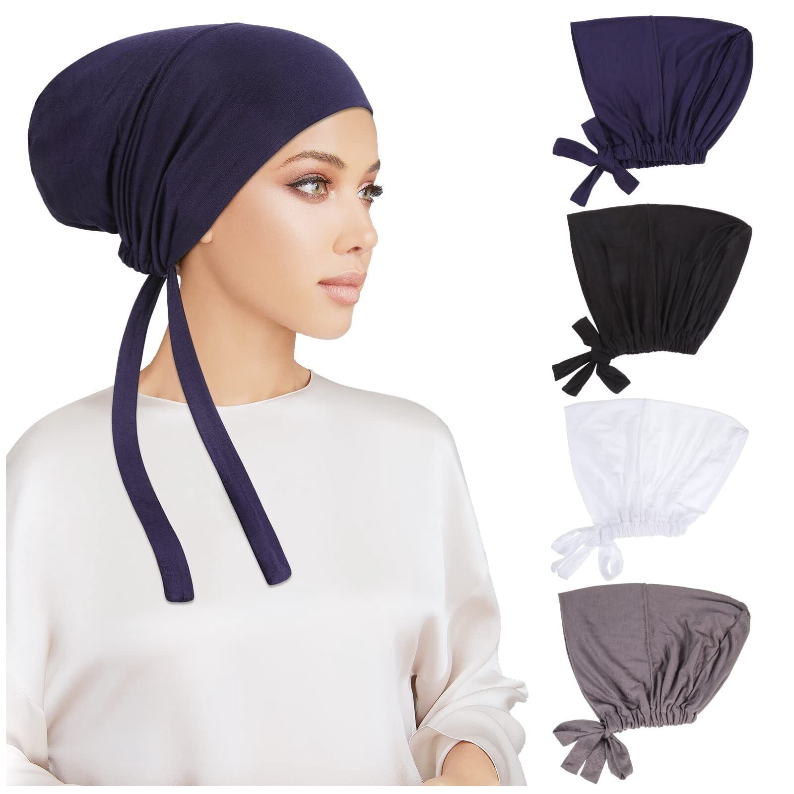 Adjustable Muslim Head scarf Inner Hijab Caps Islamic Underscarf Ninja ...