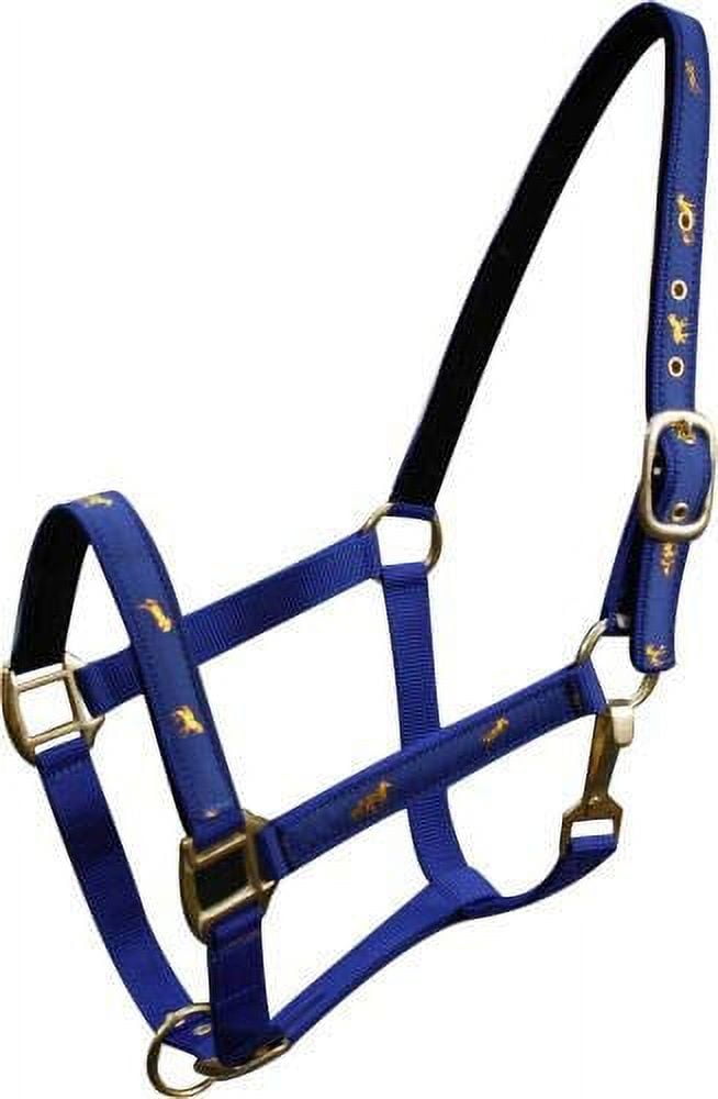 Adjustable Neoprene Lined Nylon Halter w/ "Running Horse" Overlay ...