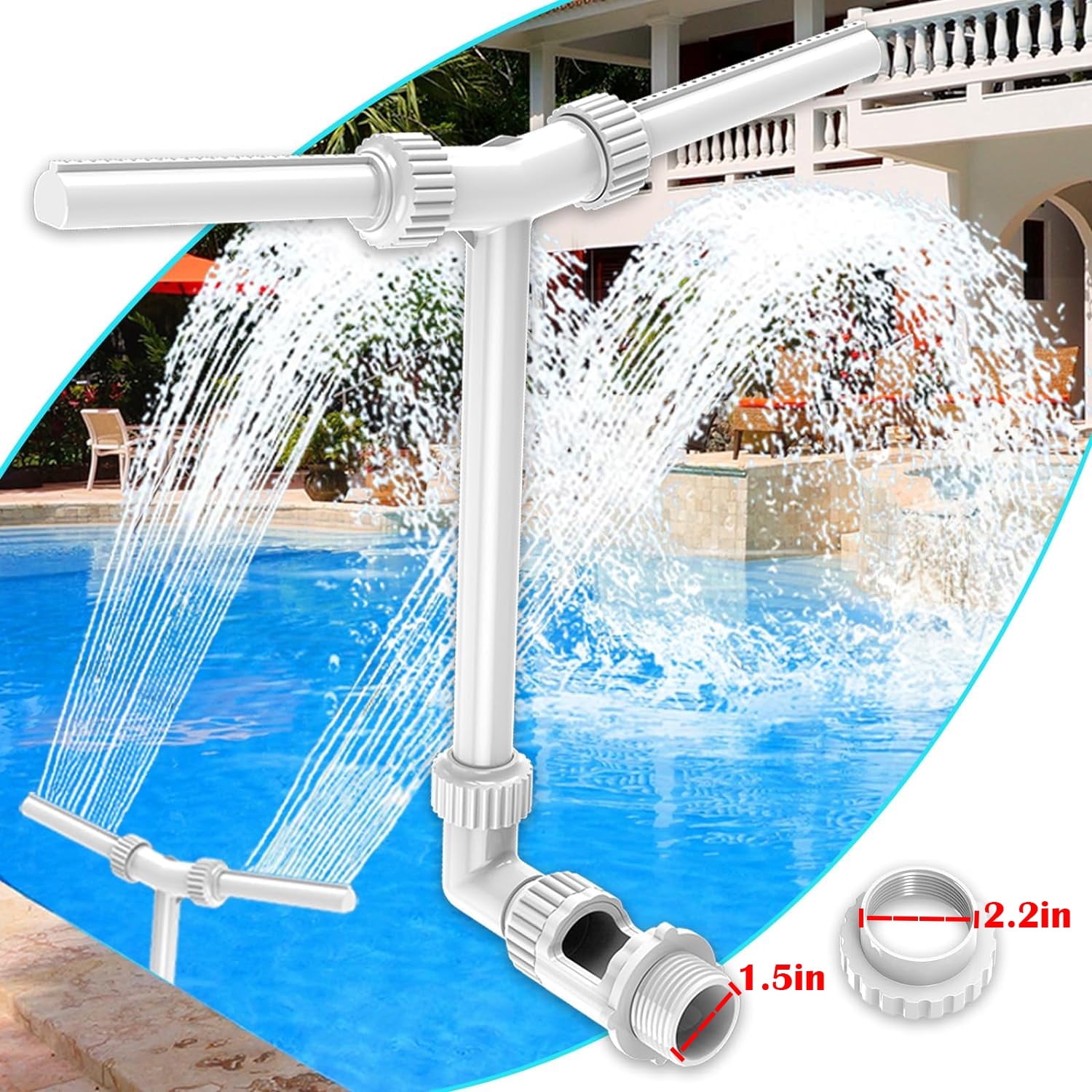 Adjustable Nozzle Outdoor Garden Sprinkler Fountain Cooler,Pools ...