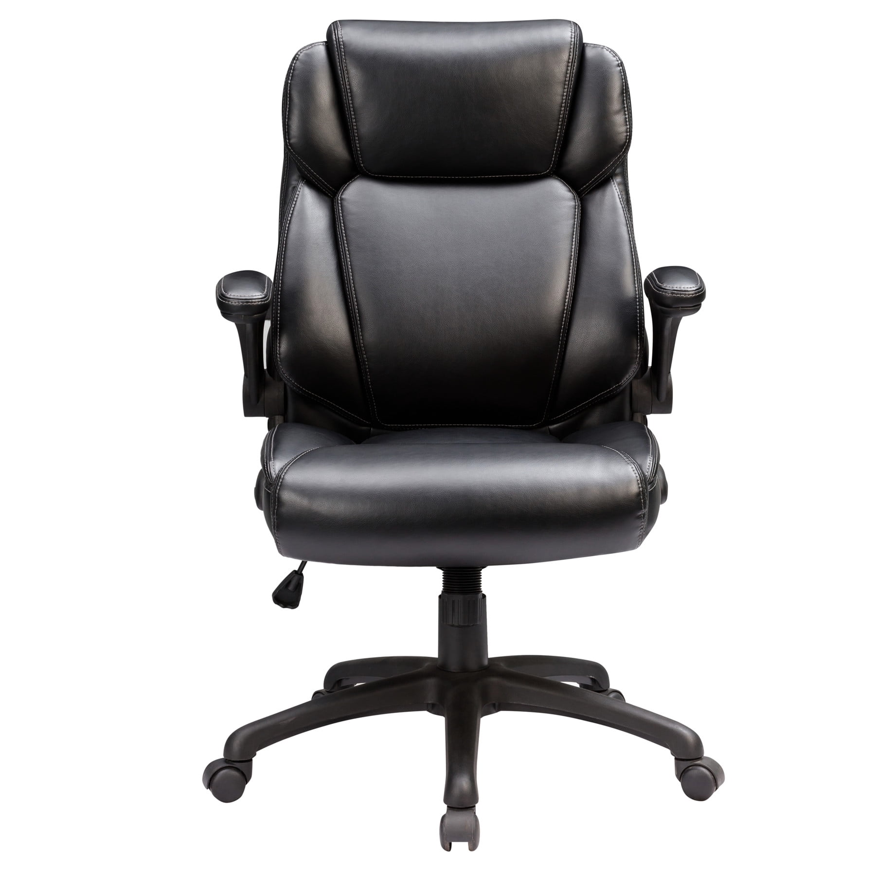 Adjustable Office Chair In Gray Leather Upholstery. Plywood Framework ...