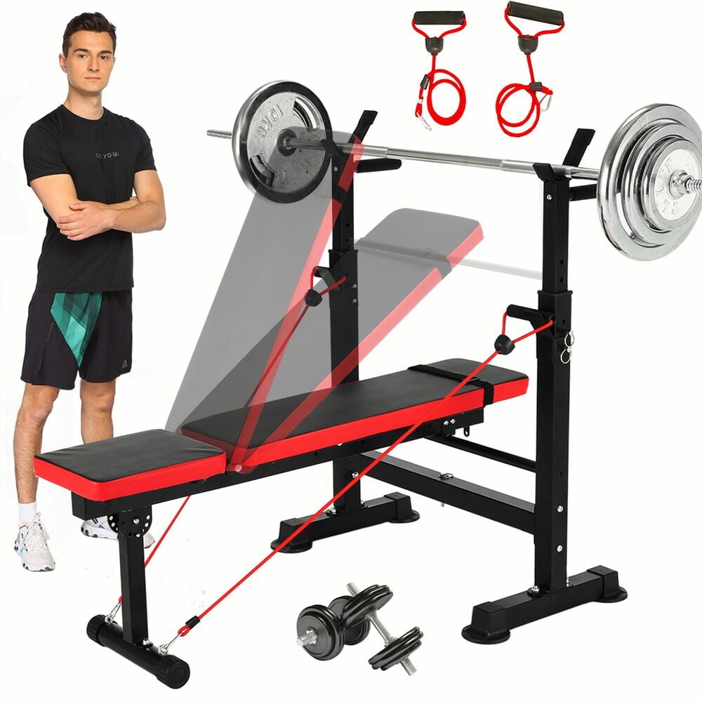 Adjustable Olympic Weight Bench Set with Leg Developer Preacher Home ...