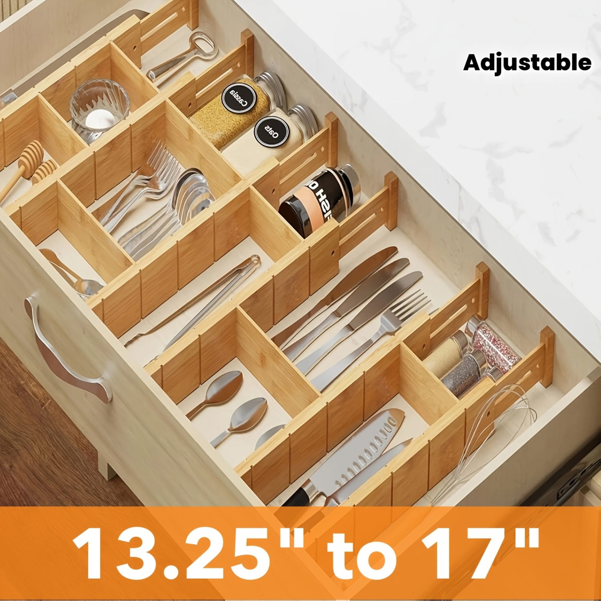 Adjustable Organizers with Labels And Inserts for Dressers, Kitchens ...