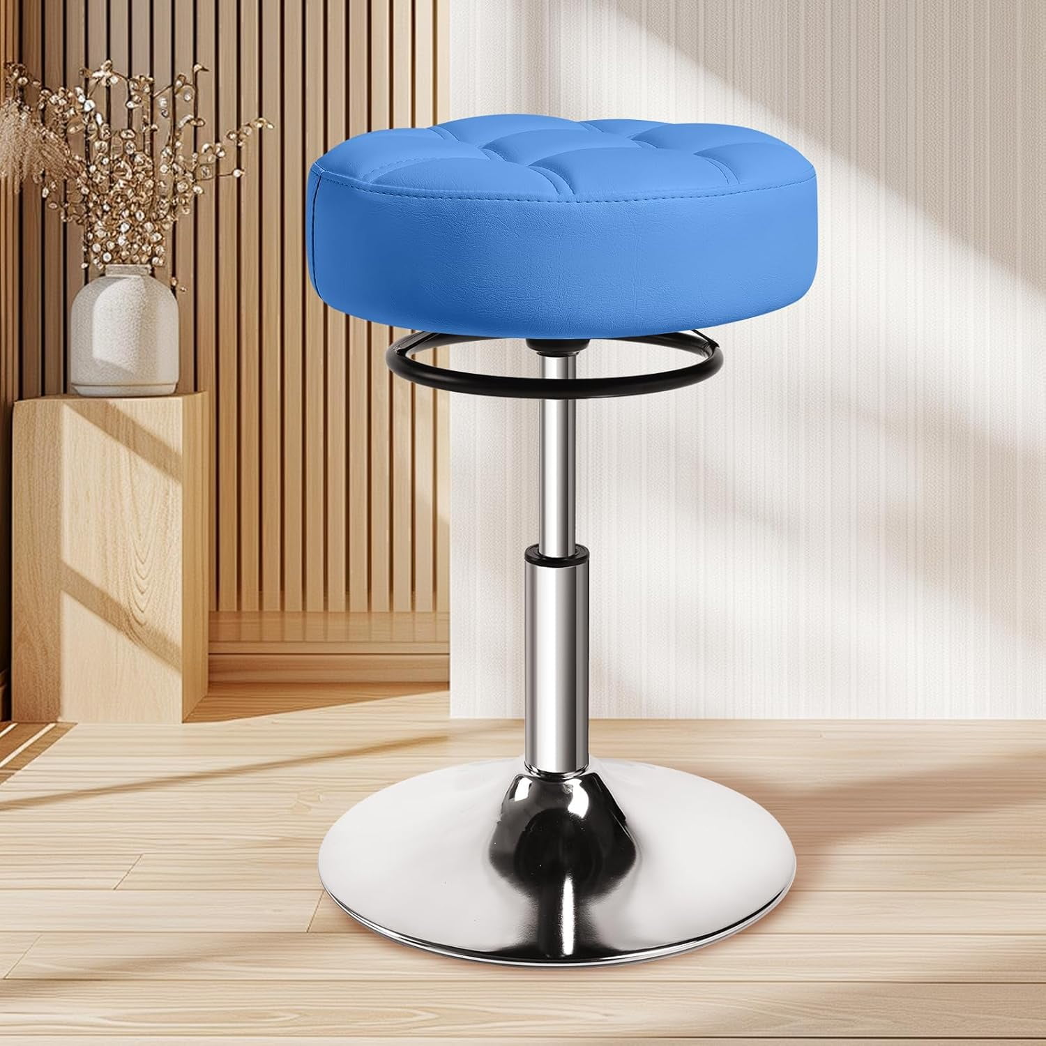 Adjustable Ottoman Vanity Stools - 360° Swivel Height Adjustable ...