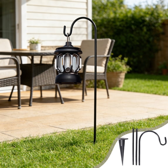 Adjustable Outdoor Shepherds Hooks, Heavy Duty Iron Garden Stakes ...