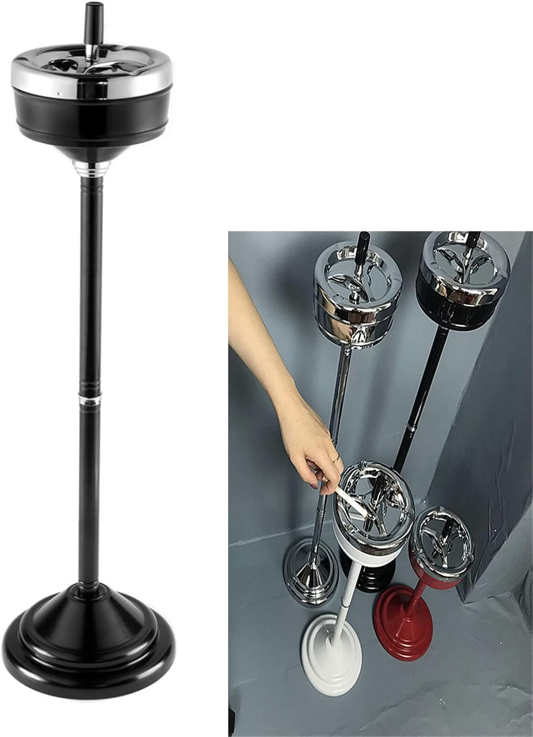 Adjustable Outdoor Standing Ashtray Detachable Floor Stand Ash Tray ...