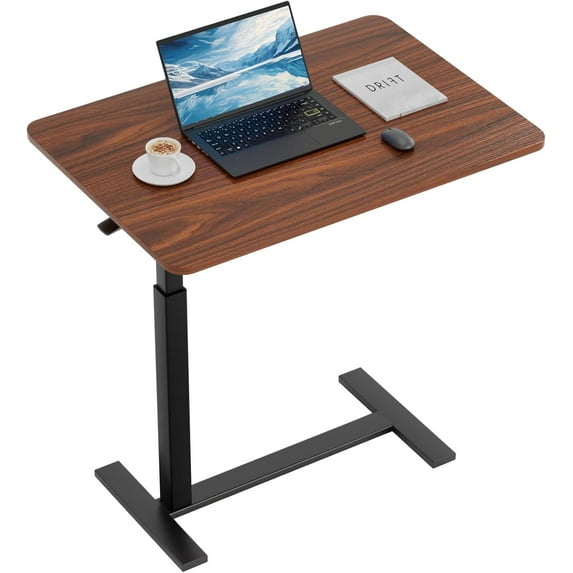Adjustable Overbed Bed Table with Wheels, Mobile Laptop Desk for ...