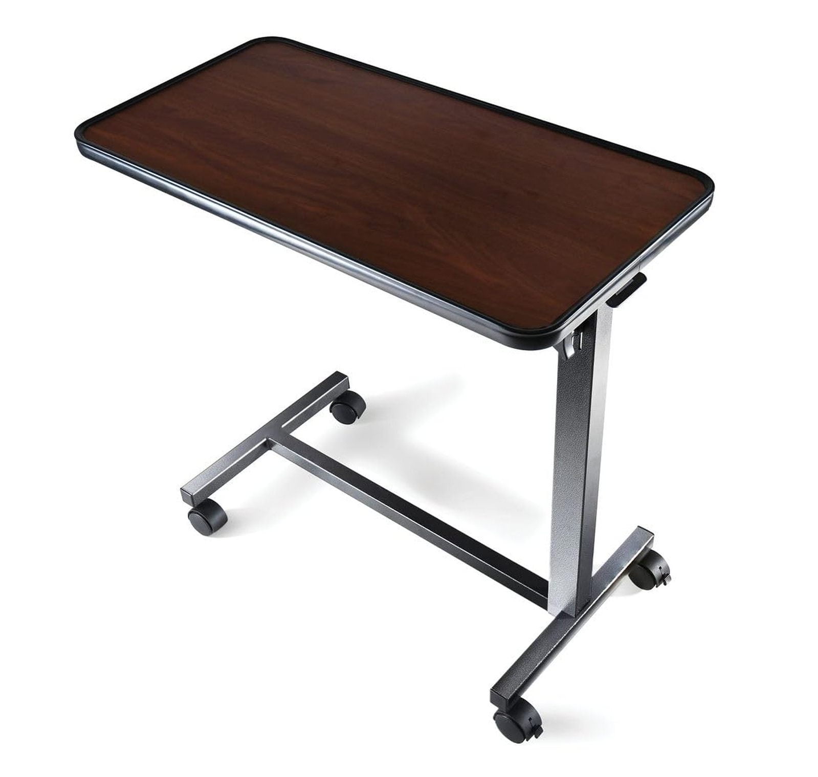 Adjustable Overbed Bed Desk with Wheels for Hospital and Home Use, Dark ...