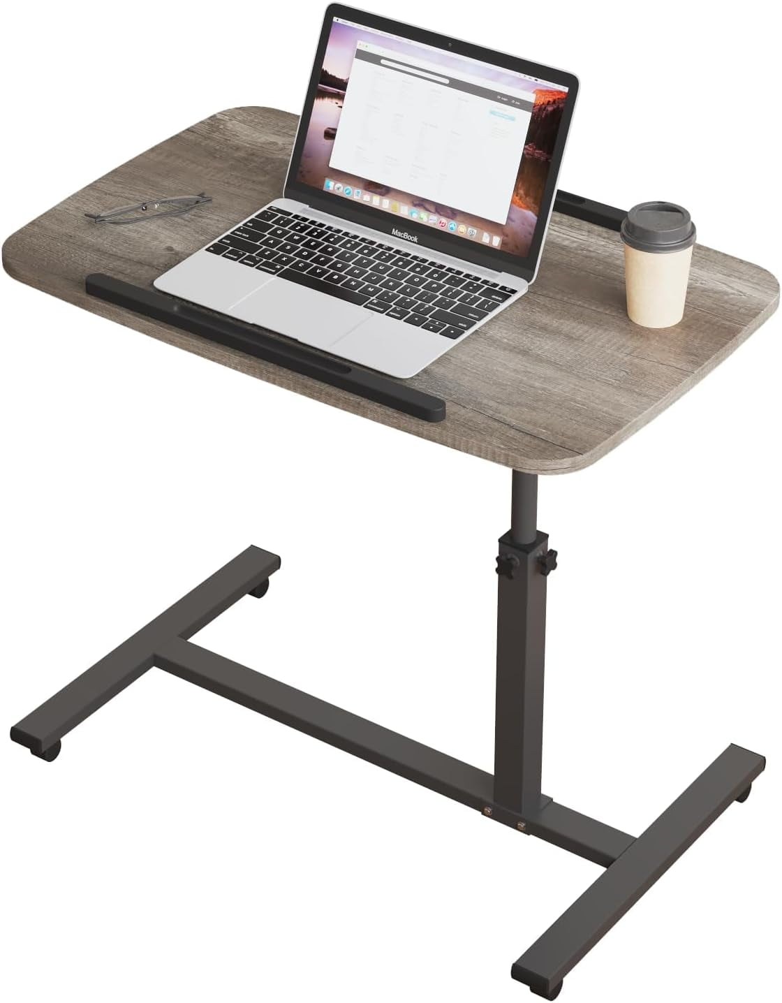 Adjustable Overbed Bedside Table with Wheels Hospital Bed Table ...