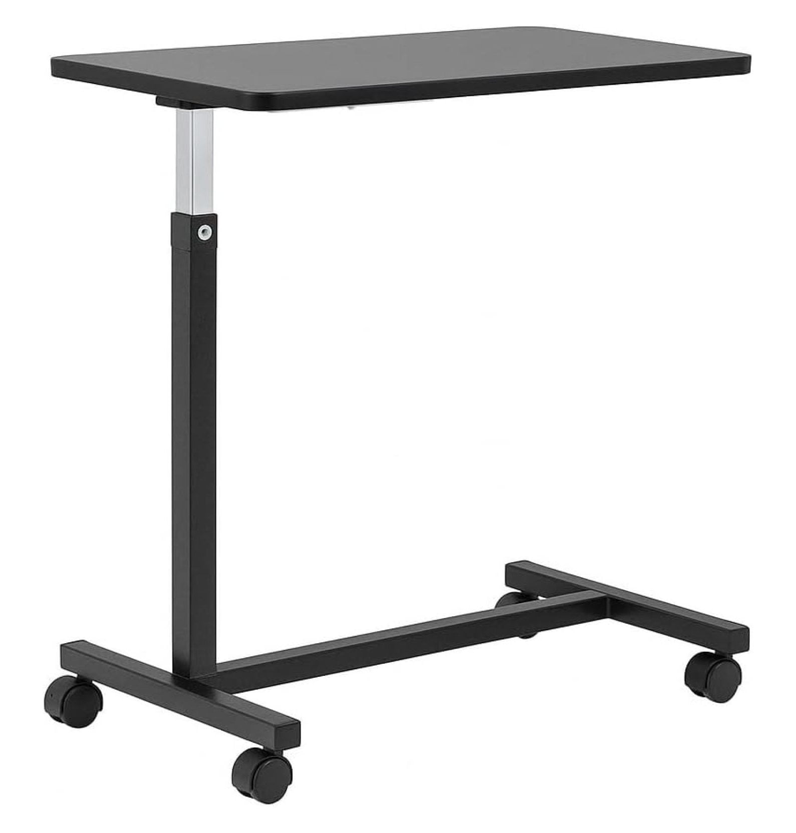 Adjustable Overbed Table on Wheels – Height Adjustable from 30” to 42” – H-Base Rolling Bedside ...