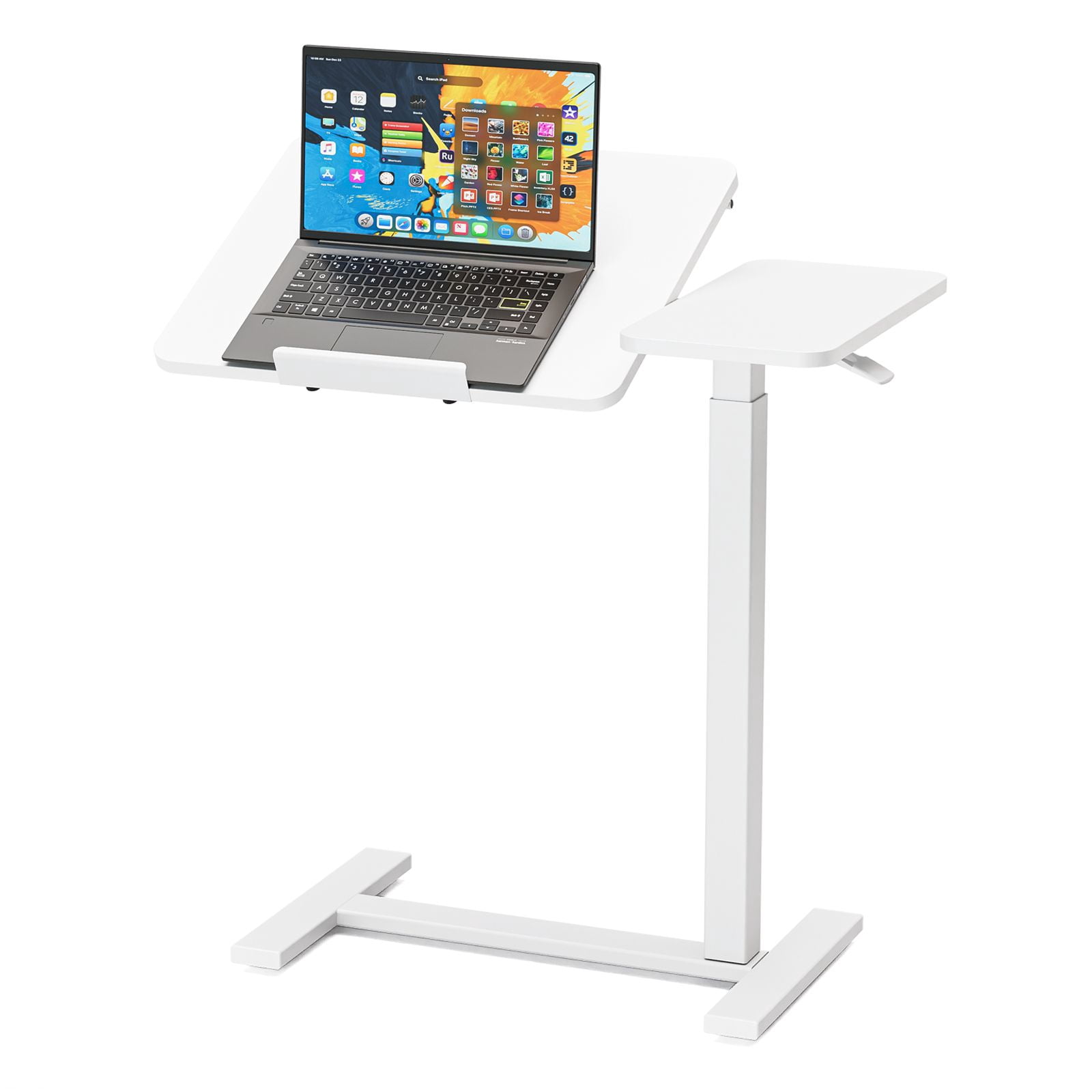 Adjustable Overbed Table with Wheels, Mobile Rolling Laptop Desk ...