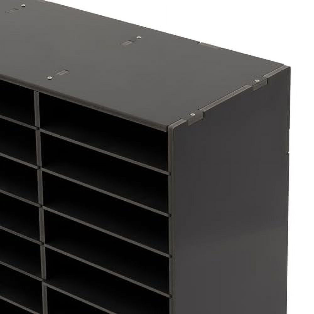 Adjustable PVC File Sorter Organizer Mailbox Holder, 36 Slots, Black ...
