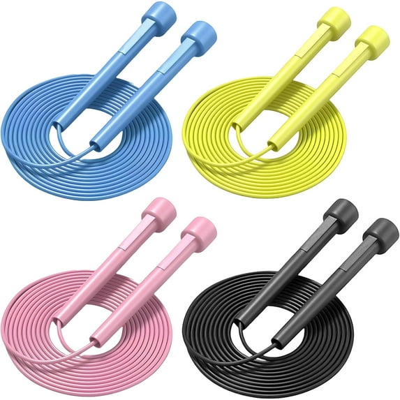 Adjustable PVC Speed Jump Rope Set 4-Pack for Fitness Training Home Gym ...