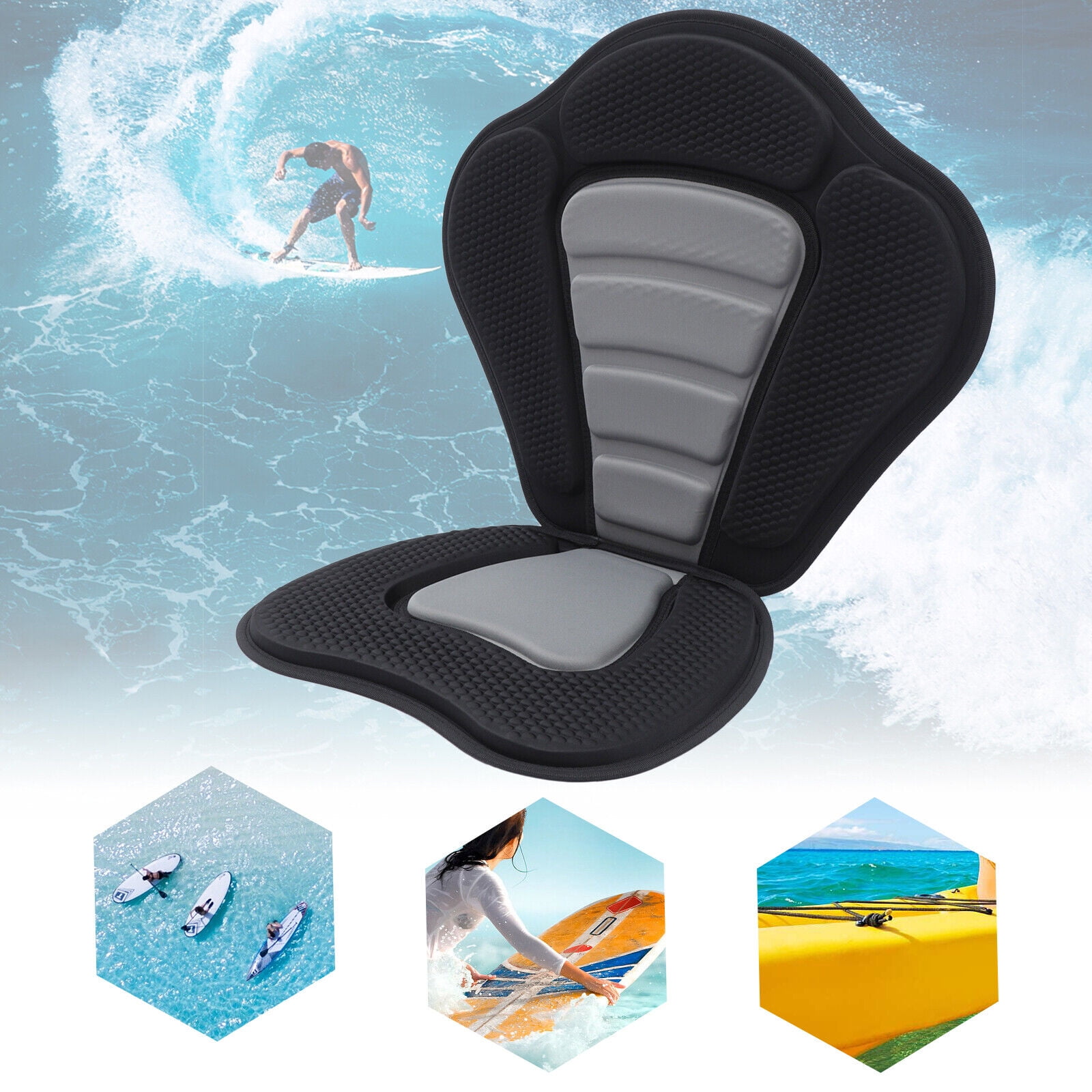 Adjustable Padded Kayak Seat with Back Support Storage Backpack Bag ...