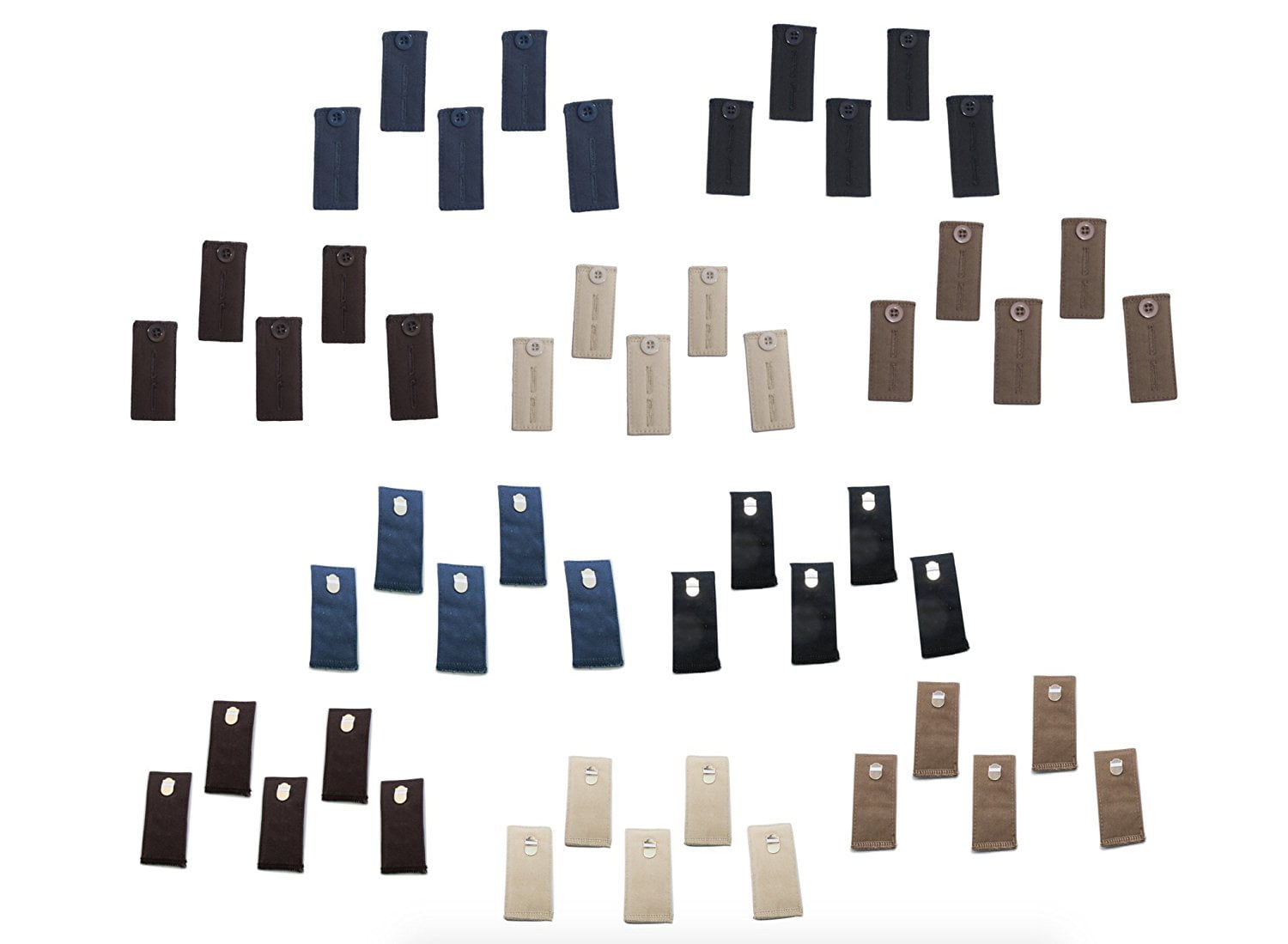 Adjustable Pant Waistband Extension Hook & Button Set - 50 Hooks ...
