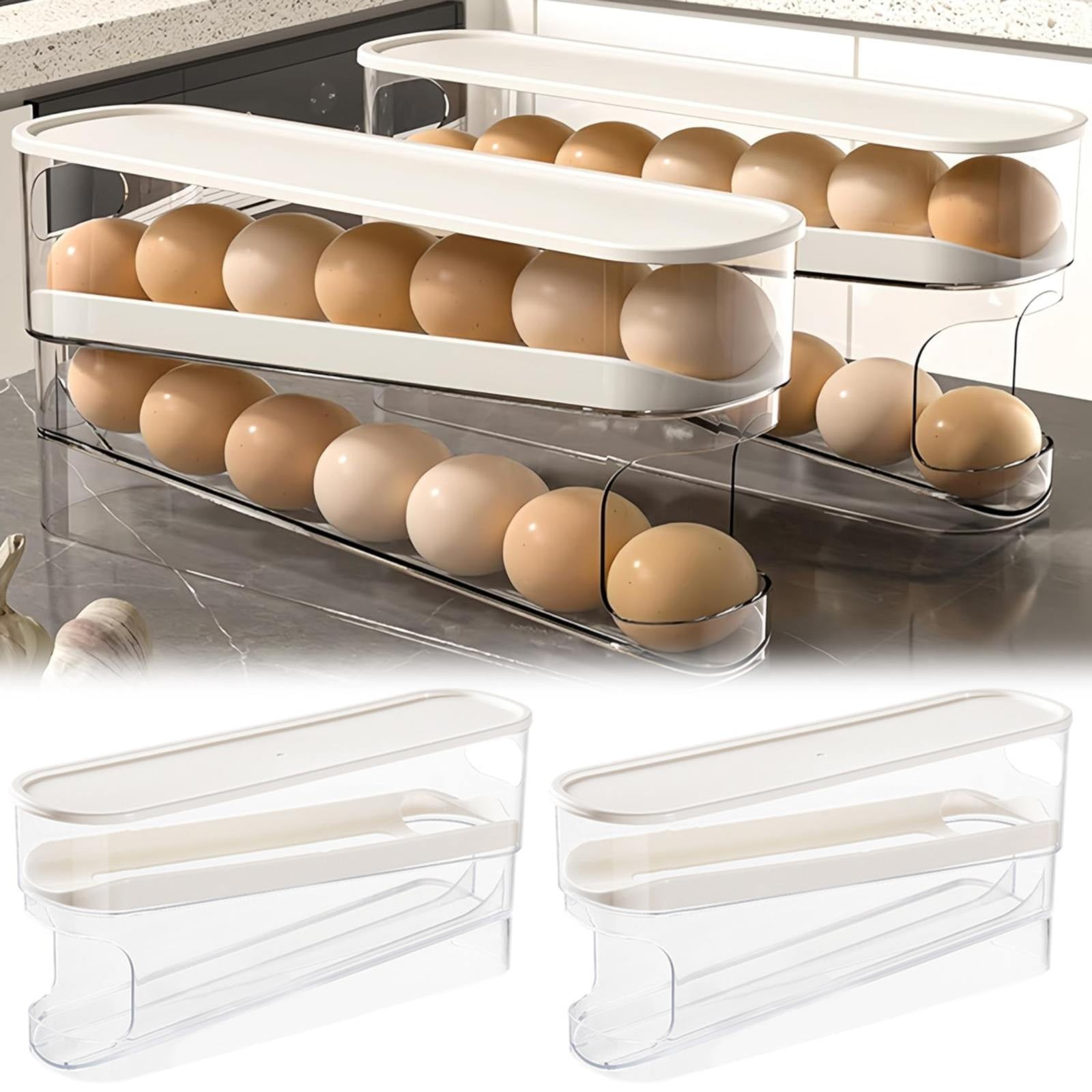 Adjustable Pantry Shelves Automatic Rolling Refrigerator Egg Storage ...